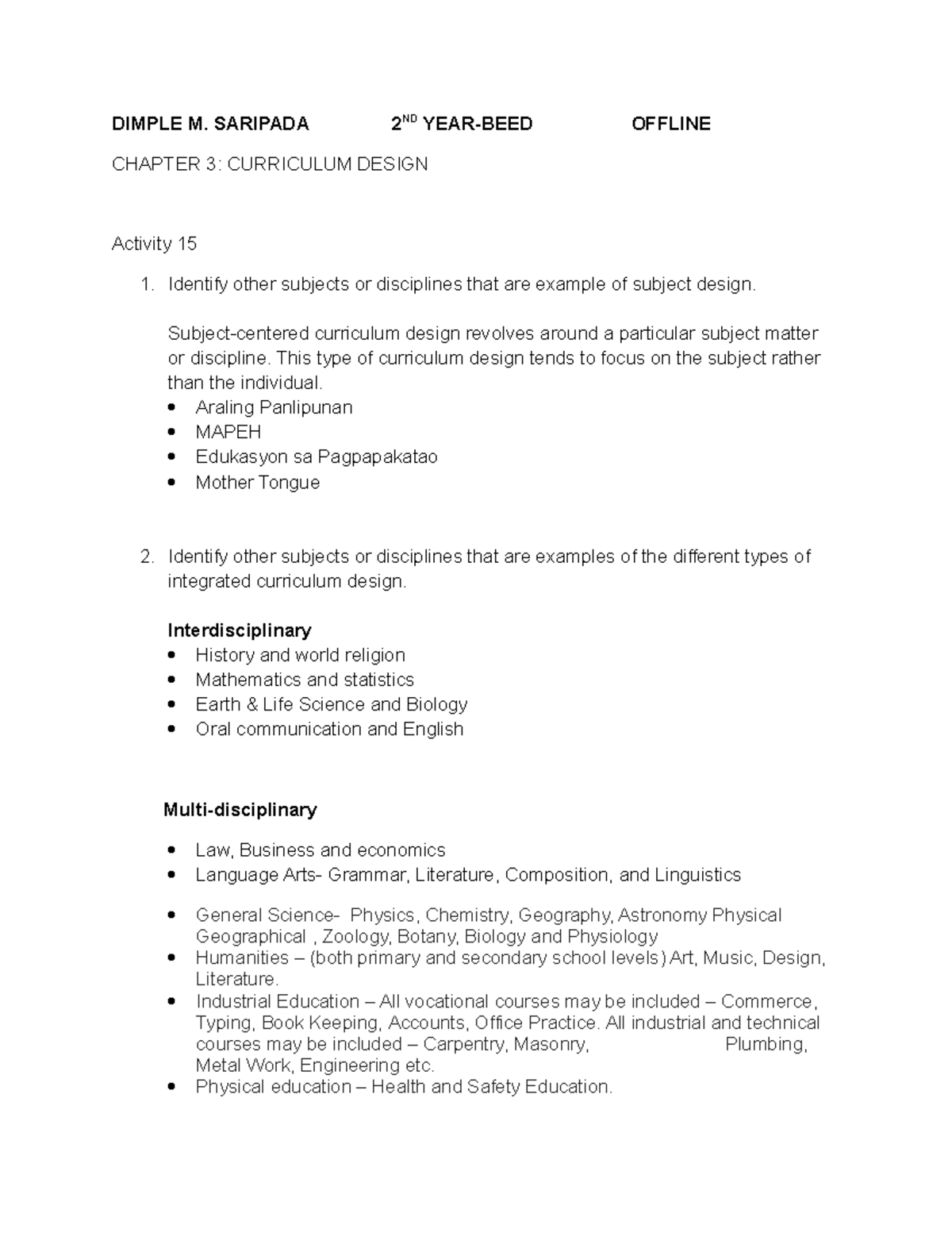 481759412 Chapter 3 4 Saripada Dimple M docx - DIMPLE M. SARIPADA 2 ND ...