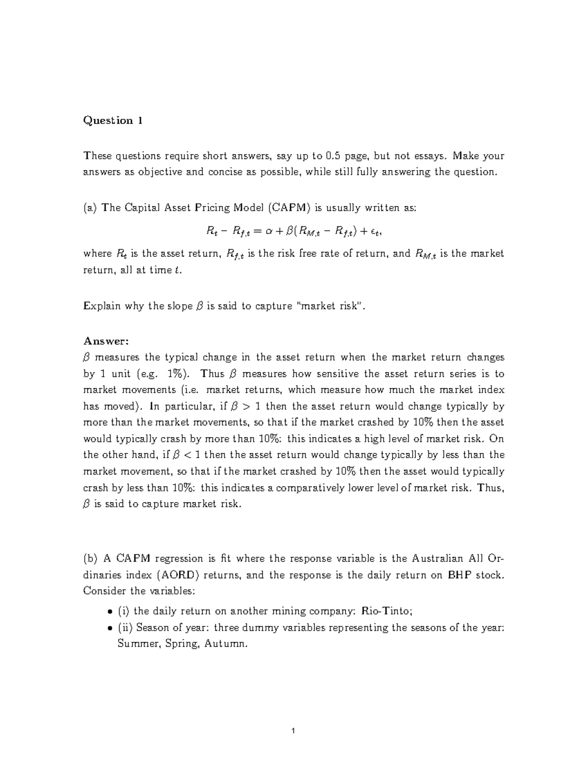 QBUS2810 Final Exam Practice Questions and answers S2 2023 - Question 1 ...