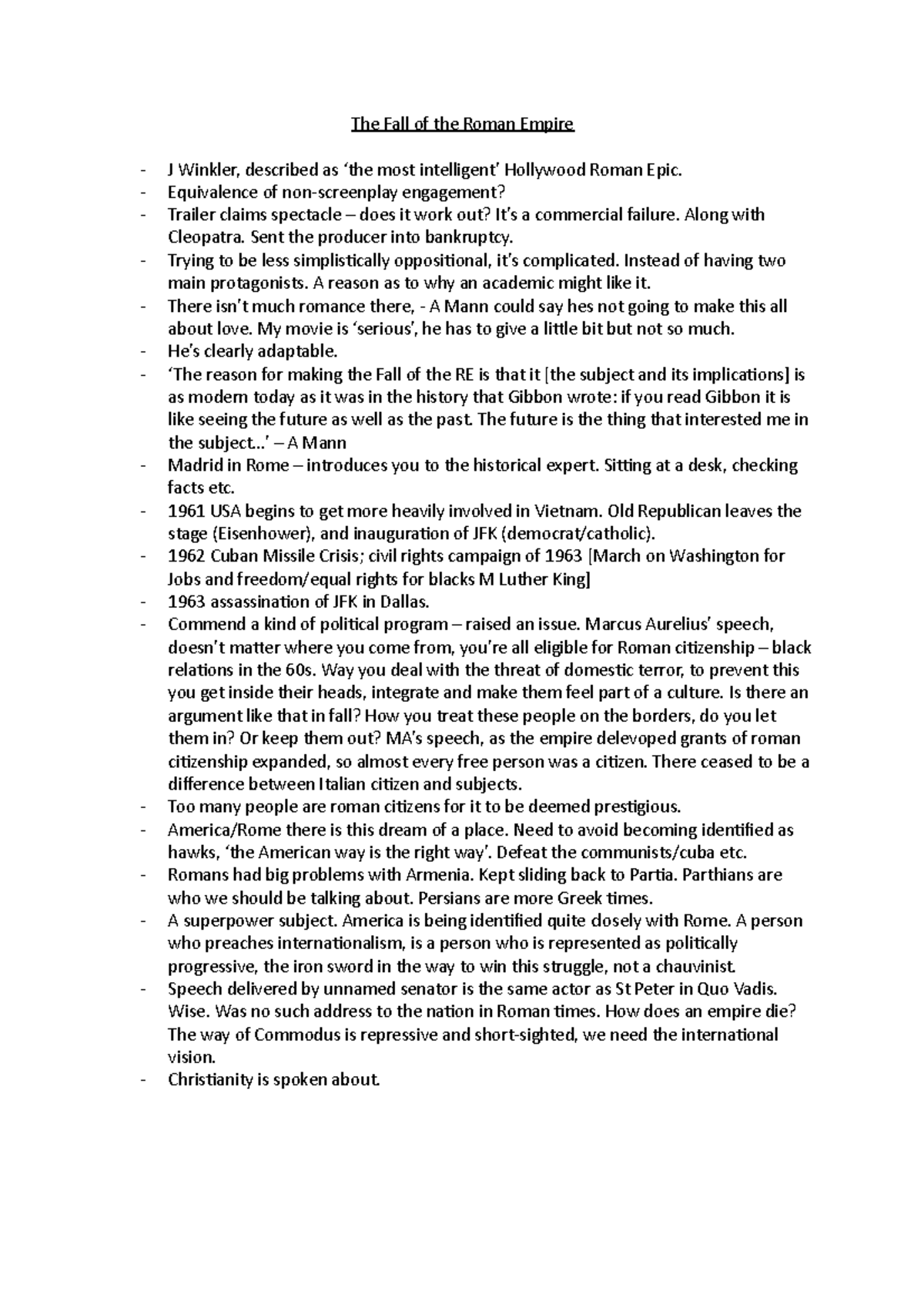 The Fall of the Roman Empire - The Fall of the Roman Empire - J Winkler ...