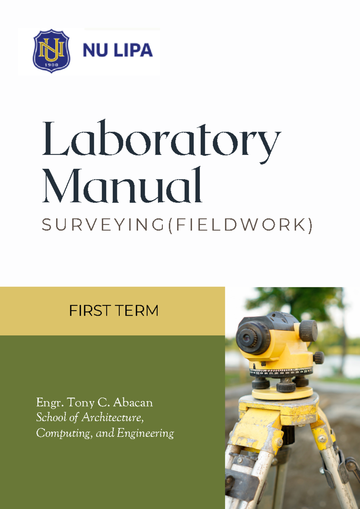 1. Basic of Surveying - FIRST TERM Laboratory Manual S U R V E Y I N G ...