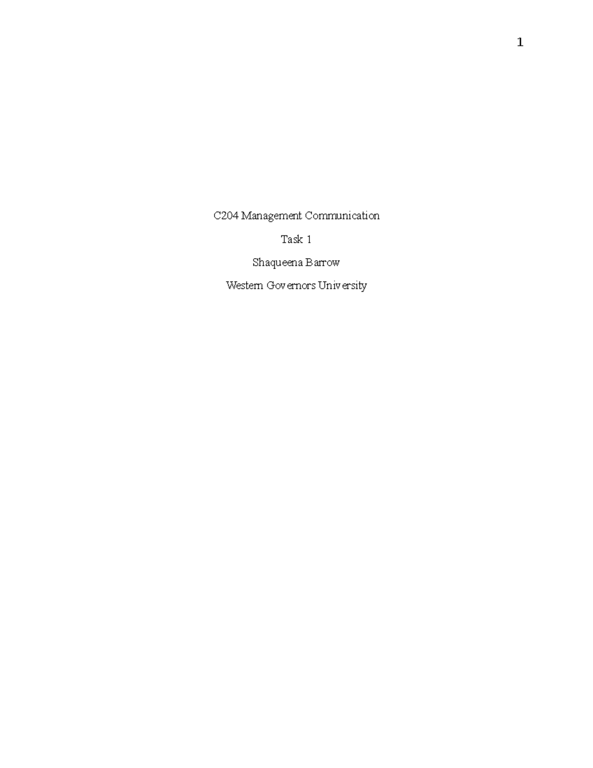C204 Task 1 - Communication Portfolio - C204 Management Communication ...