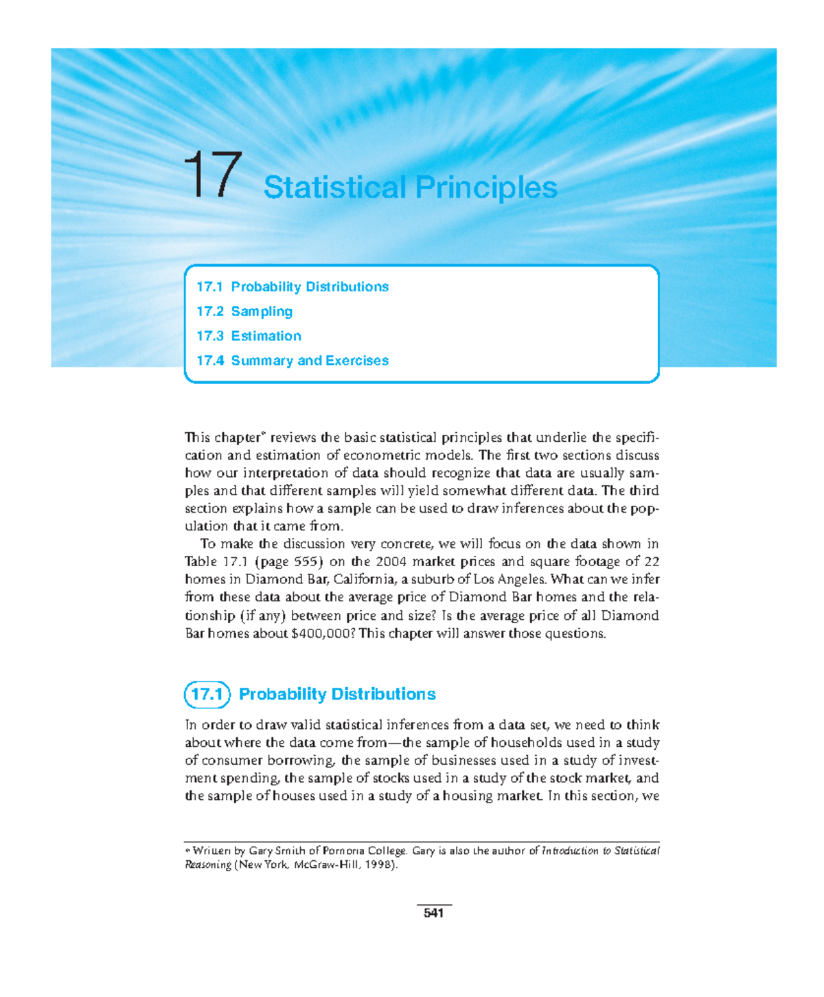 Studenmund 6e ch17 - This chapter∗ reviews the basic statistical ...
