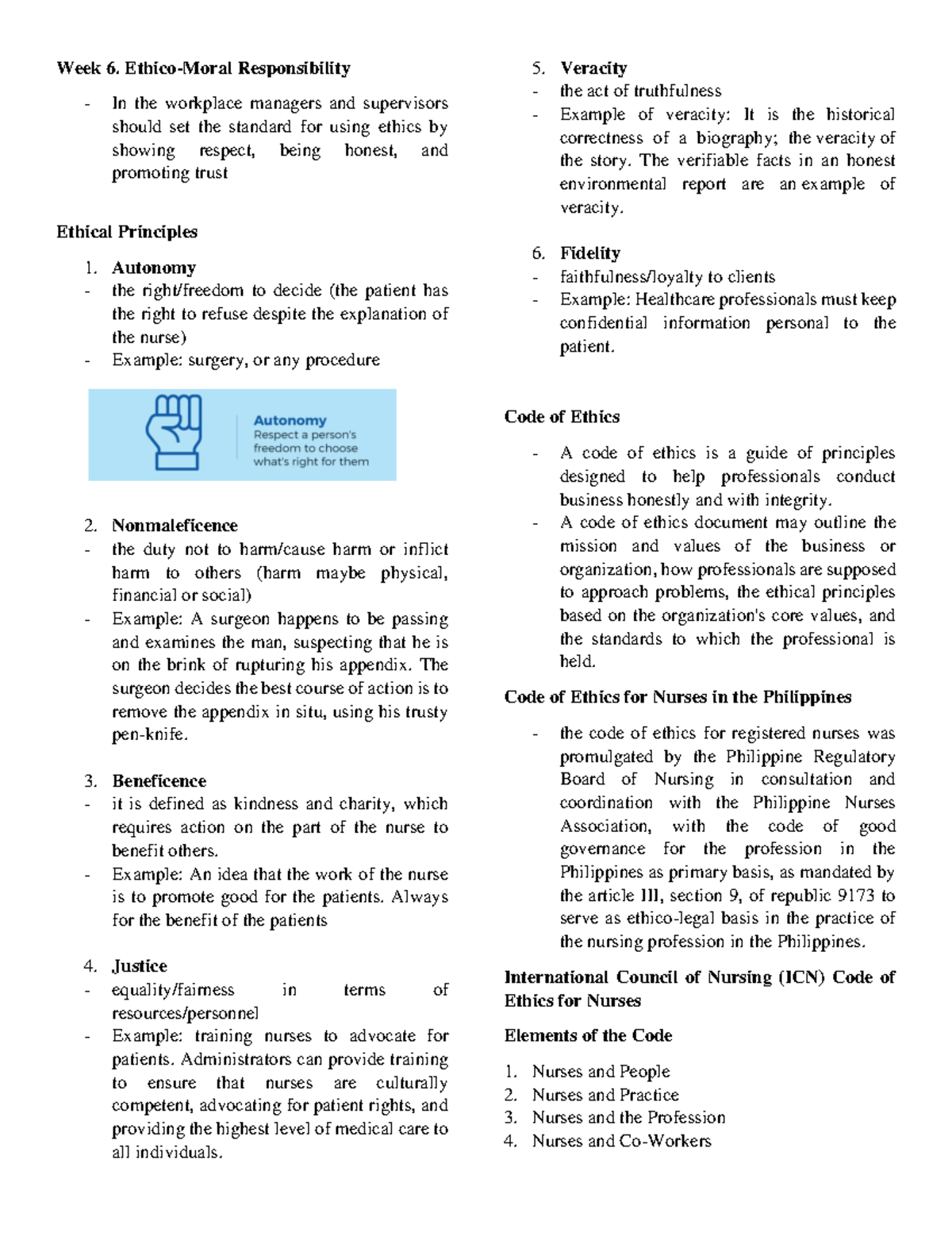 Week 6 Ethico-Moral Responsibility - Week 6. Ethico-Moral ...