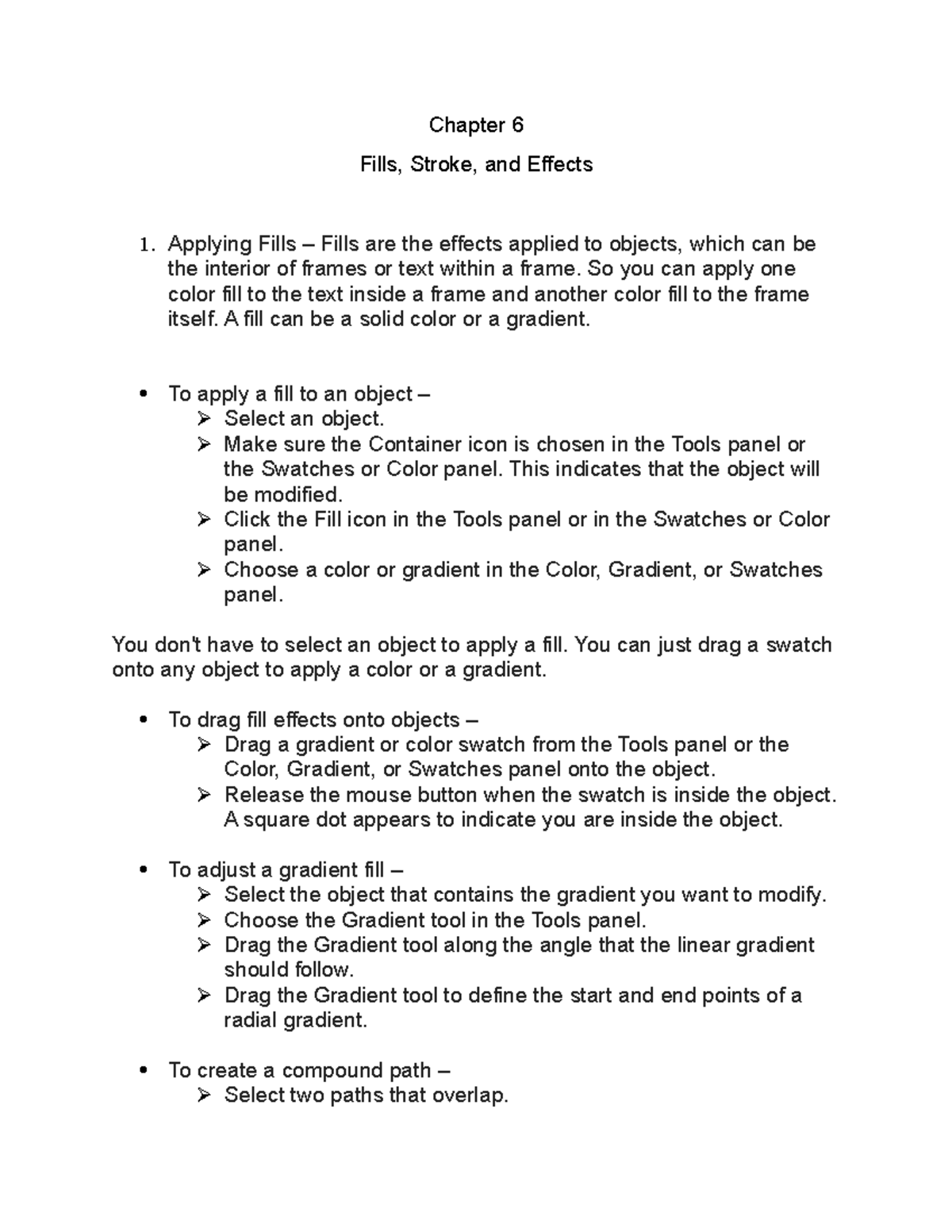 Chapter 6 Fill, Stroke, and Effects - Chapter 6 Fills, Stroke, and ...