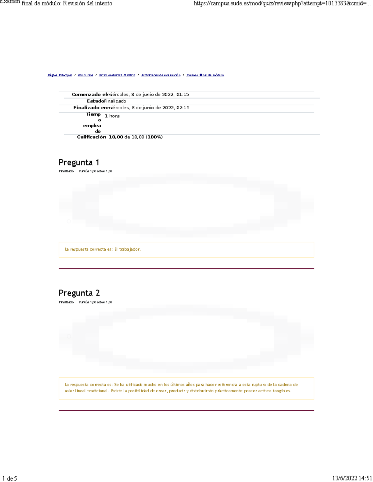 Examen final de módulo 6 - 1 de 5 13/6/2022 14: Página Principal / Mis cursos / UCSG.MAEMY22.M ...