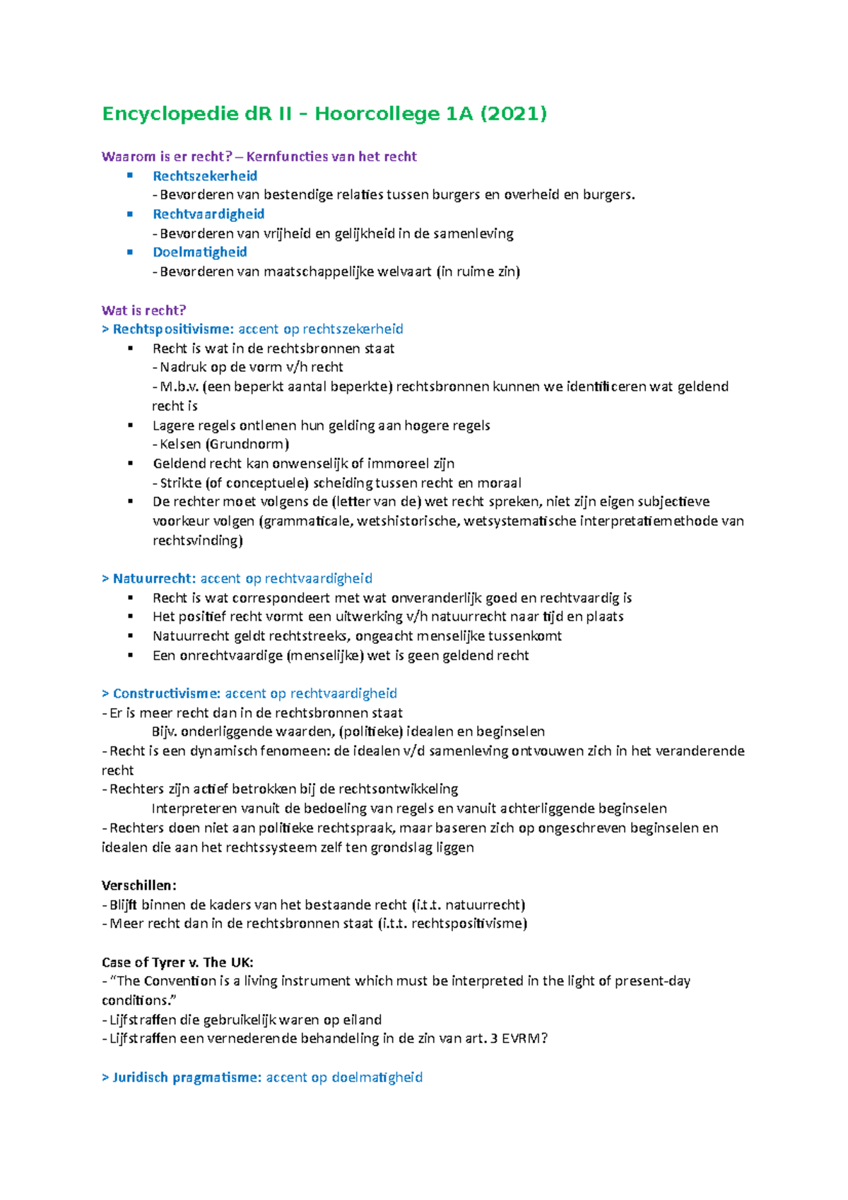 Ed R Ii Hc 1a Tot En Met 4a 2022 Encyclopedie Dr Ii Hoorcollege