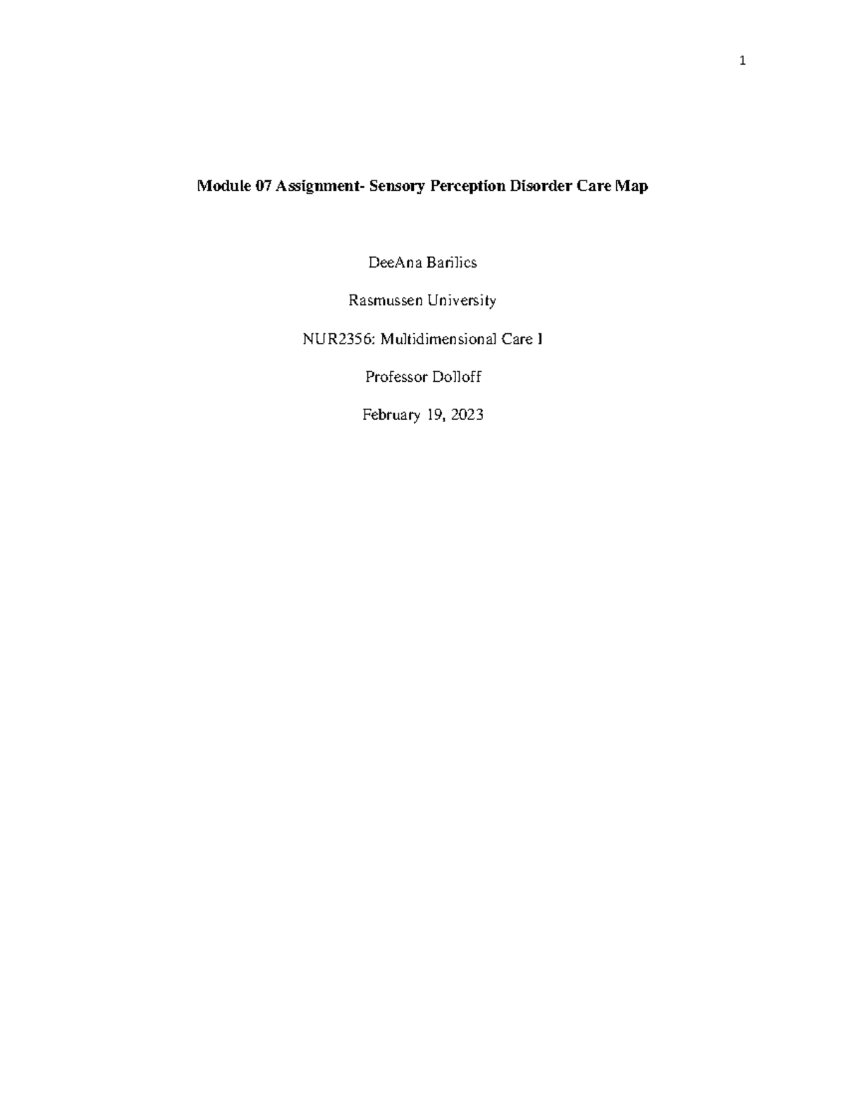 DBarilics Module 07- Sensory Perception Disorder Care Map 02192923 ...