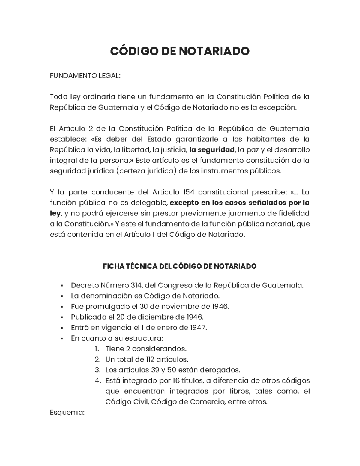 Ficha Técnica DE Código DE Notariado - CÓDIGO DE NOTARIADO FUNDAMENTO ...