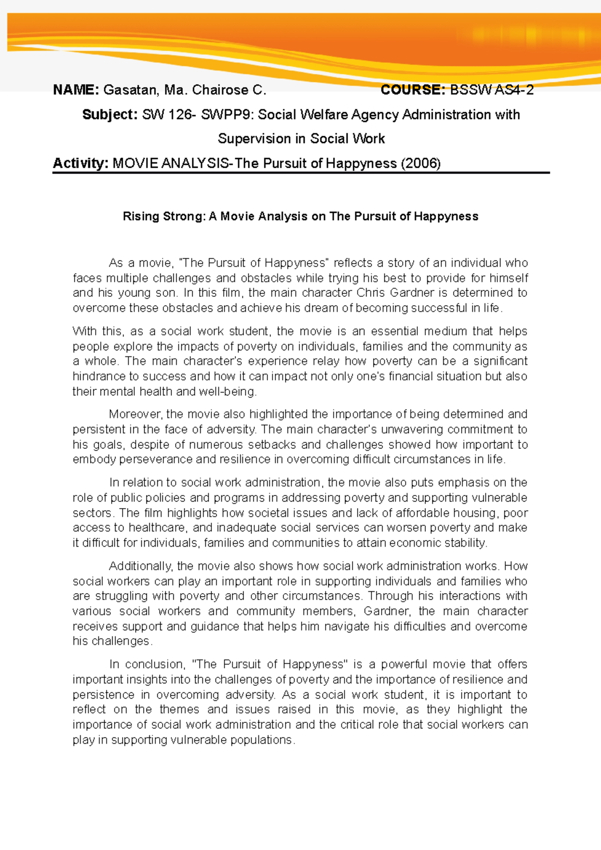 Gasatan SWPP 9 Movie Analysis March - Rising Strong: A Movie Analysis ...