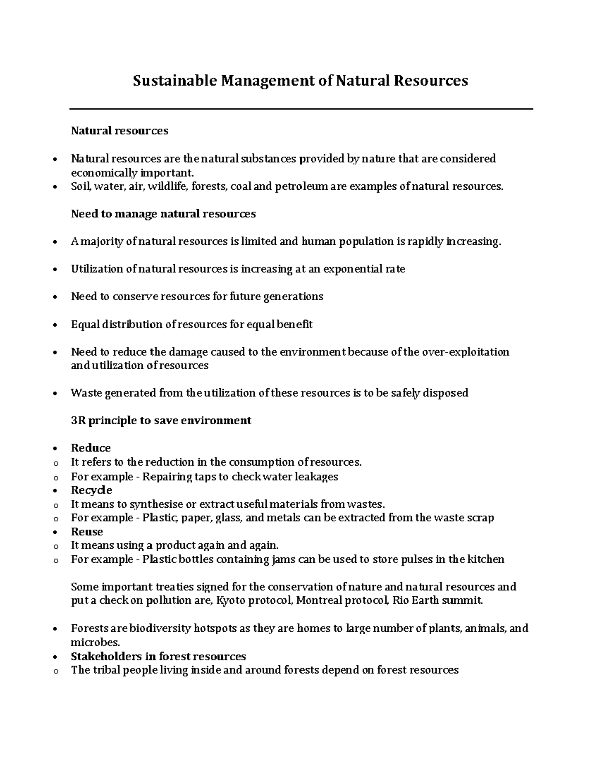 Sustainable management of natural resources - Sustainable Management of ...
