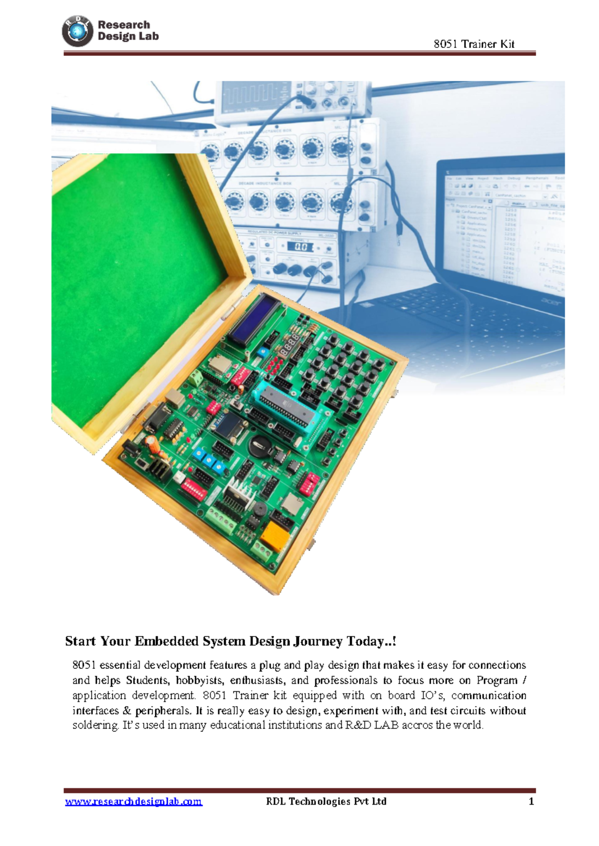 8051 Trainer Kit-User Manual -V1 - researchdesignlab RDL Technologies ...