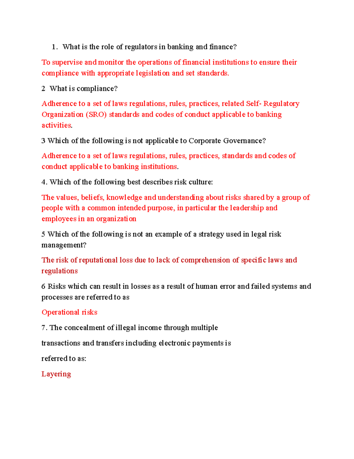 Multiple choice compliance issues - What is the role of regulators in ...