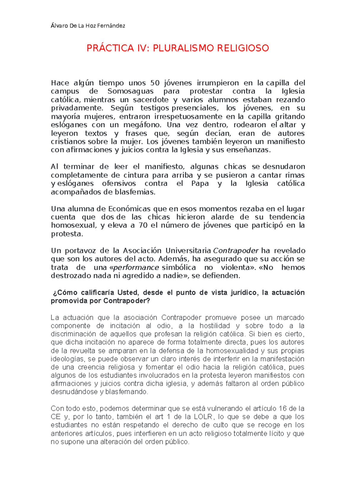 Práctica 4 de pluralismo religioso - Álvaro De La Hoz Fernández ...