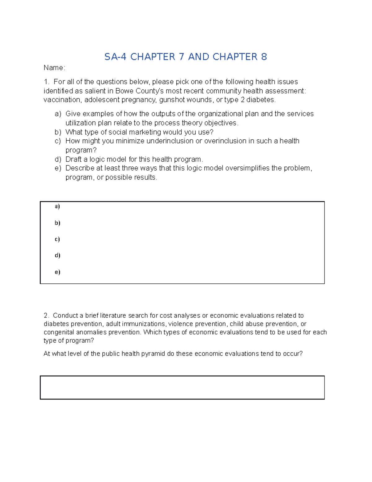SA-4 Chapter 7 and Chapter 8 - SA-4 CHAPTER 7 AND CHAPTER 8 Name: For ...