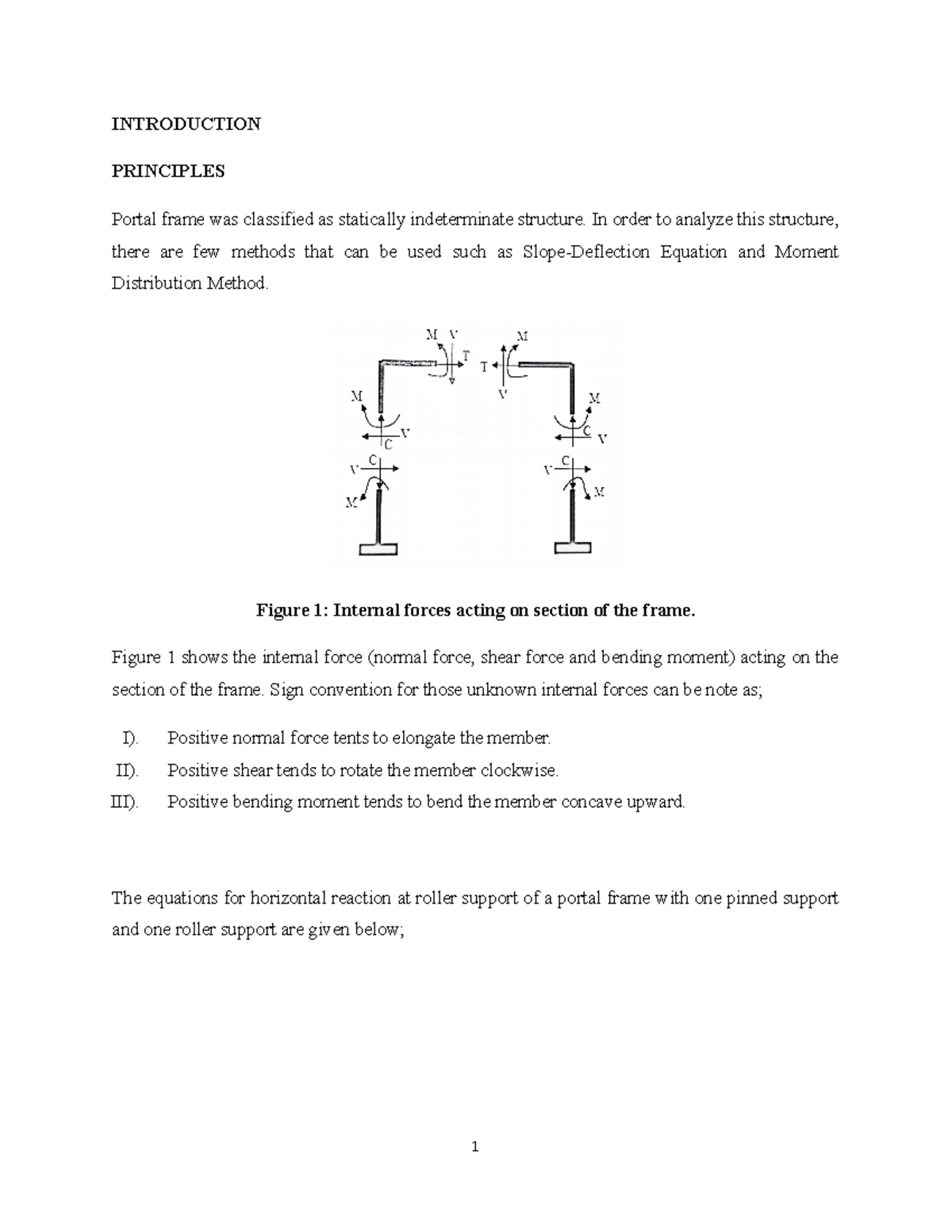 LAB Report Portal Frame ( Incomplete) - INTRODUCTION PRINCIPLES Portal ...