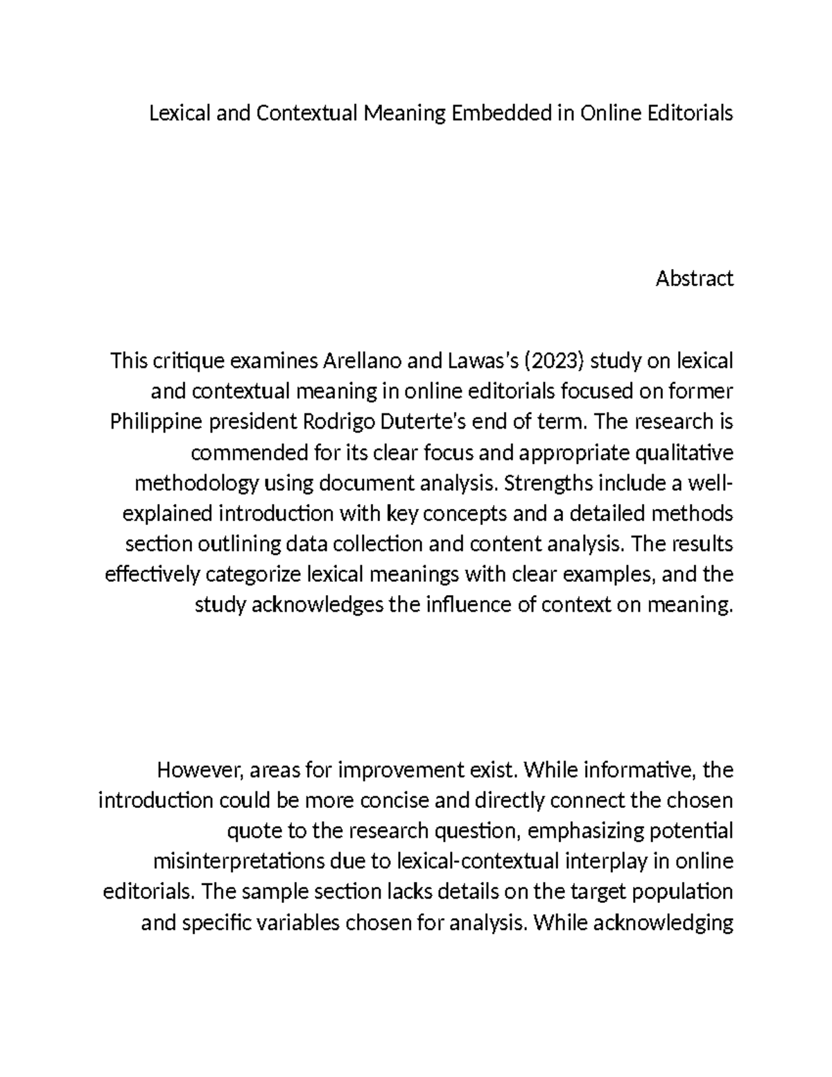 Internet Slang Employed IN Facebook Statuses - Lexical and Contextual ...