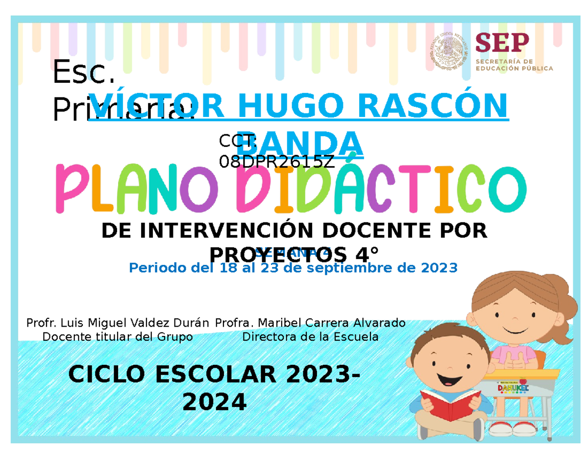 4° SEM4 WORD Planeación Proyectos Darukel 23-24 - Esc. Primaria: VÍCTOR ...