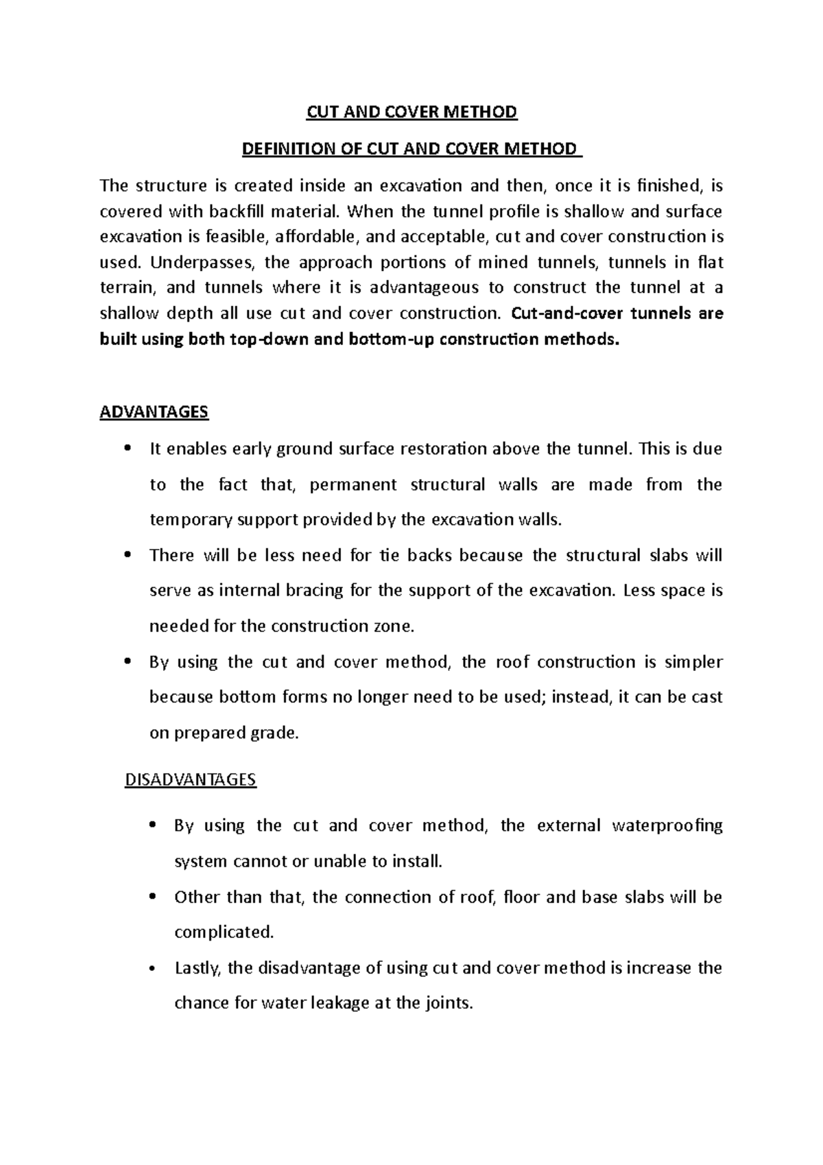 CUT AND Cover Method Basement - CUT AND COVER METHOD DEFINITION OF CUT ...