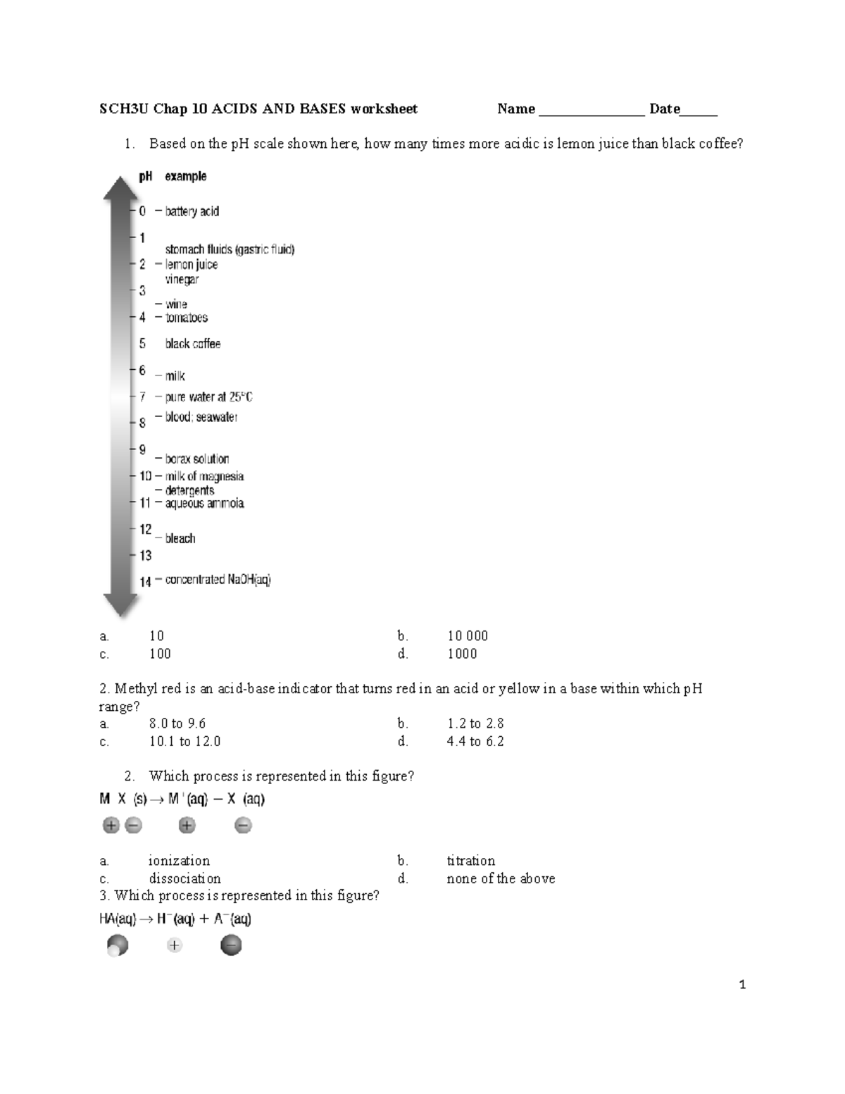 0 SCH3U Chap 10 Acids AND Bases REV Name - SCH3U Chap 10 ACIDS AND ...