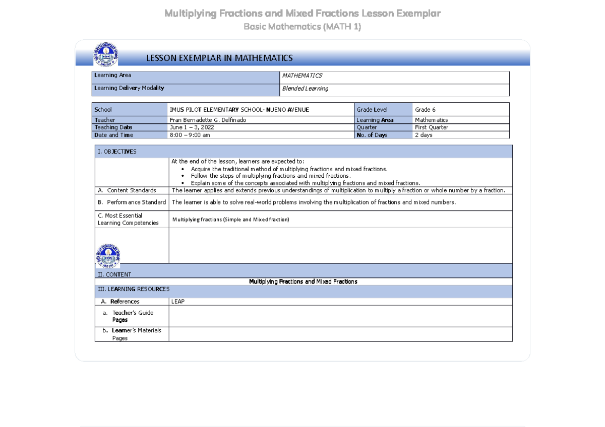 Multiplying-fractions-and-mixed-fractions-lesson-exemplar compress ...