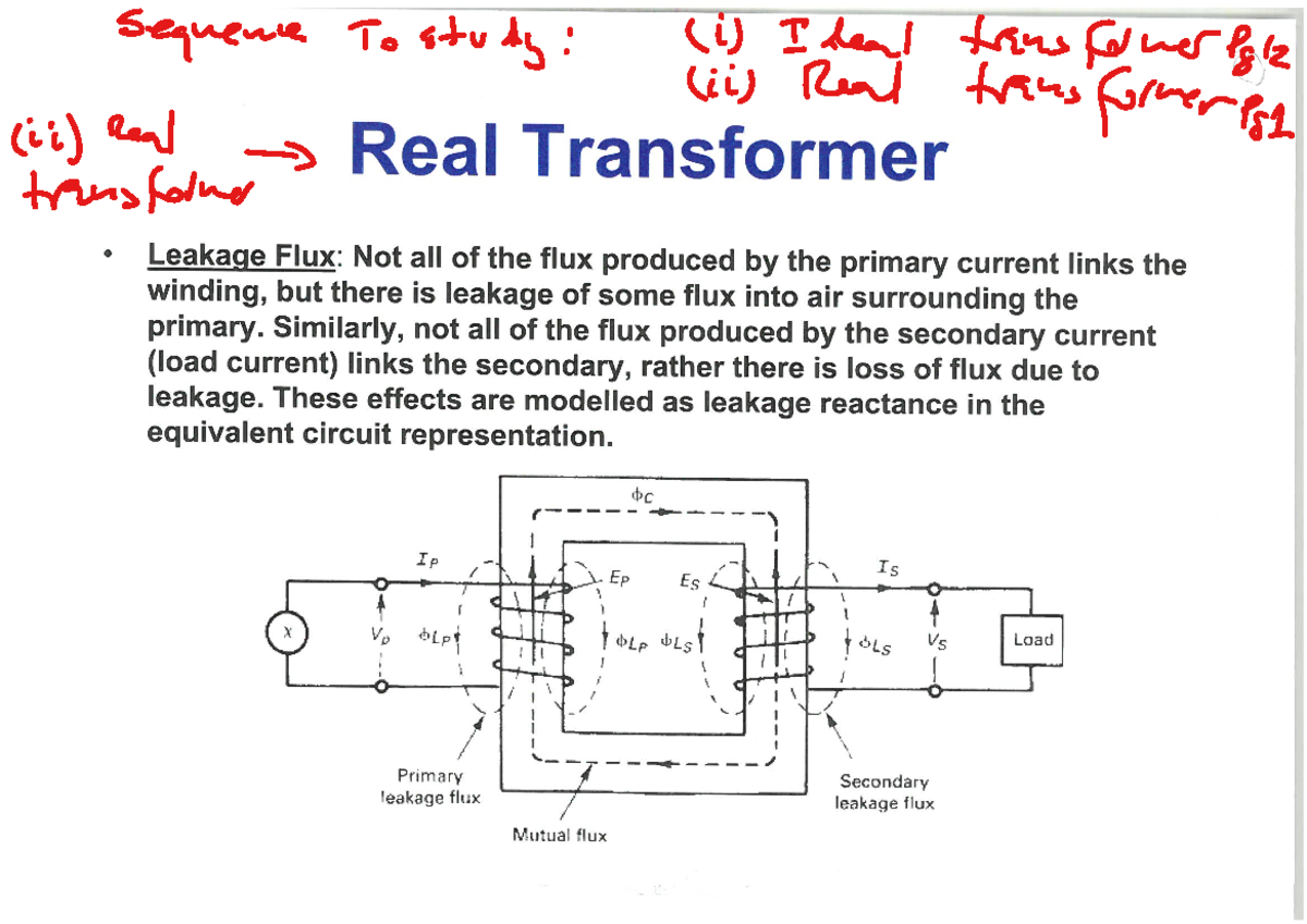 Notes on Ideal Real Transformers - ENEL2EC - Studocu