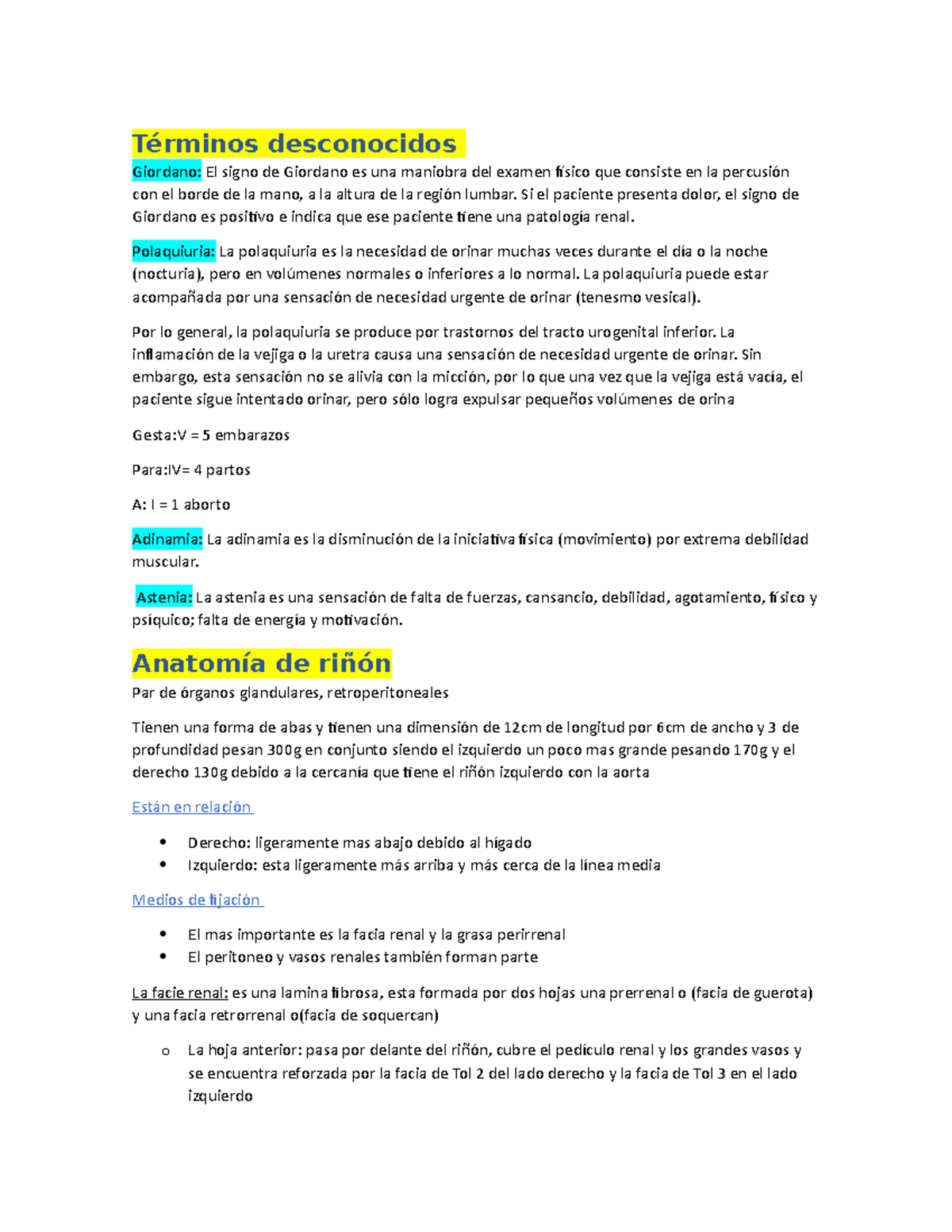 Caso1renal - Lecture notes 1 - Términos desconocidos Giordano: El signo ...