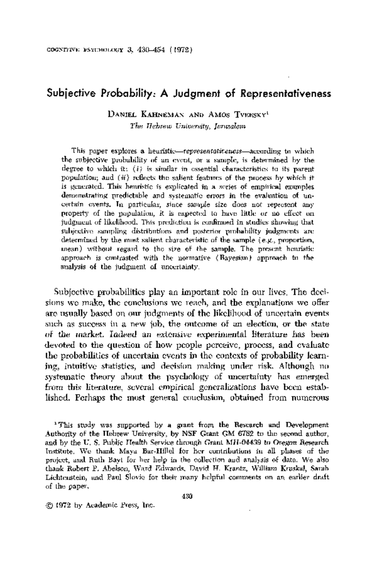 15-Subjective Probability A Judgment of Representativeness ...