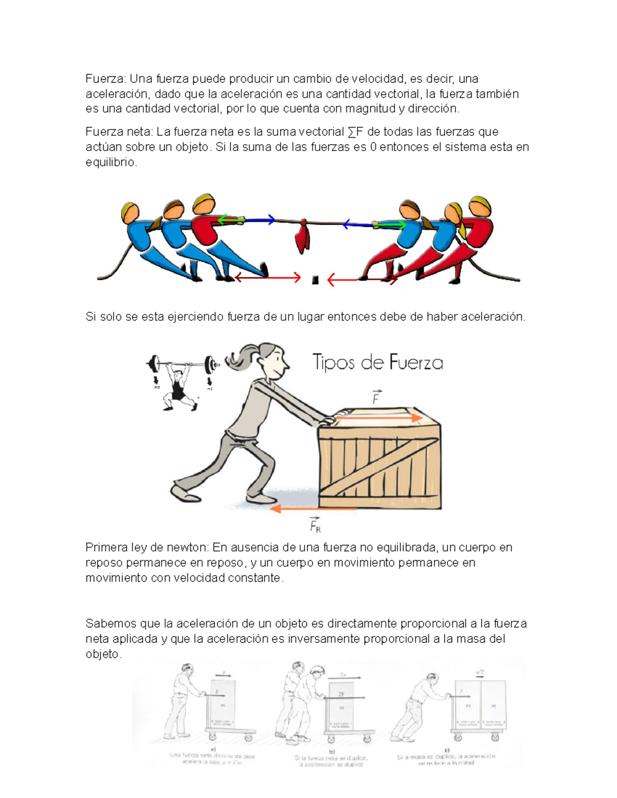 Clase newton introducción - Fuerza: Una fuerza puede producir un cambio ...