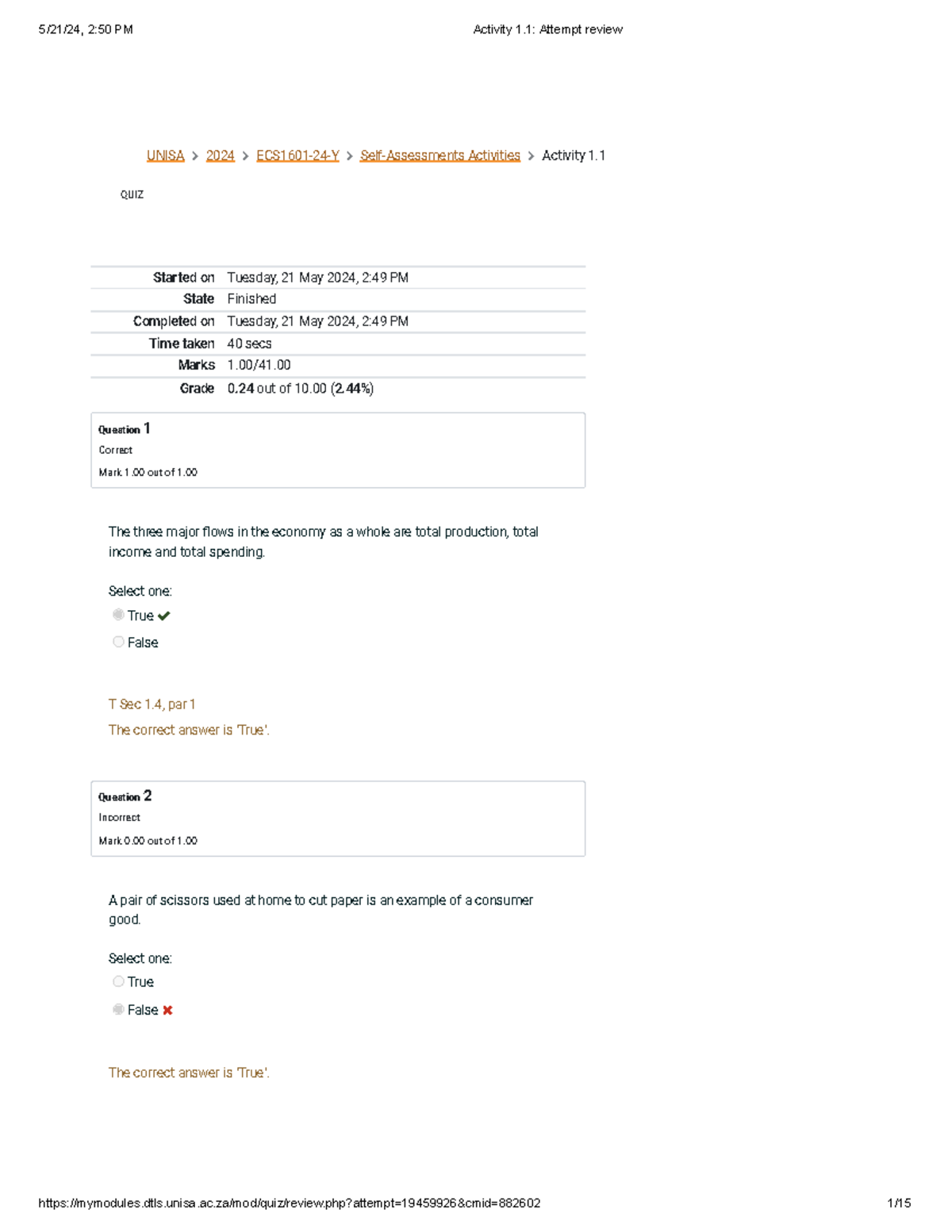 ECS1601 QUIZ - UNISA 2024 ECS1601-24-Y Self-Assessments Activities ...