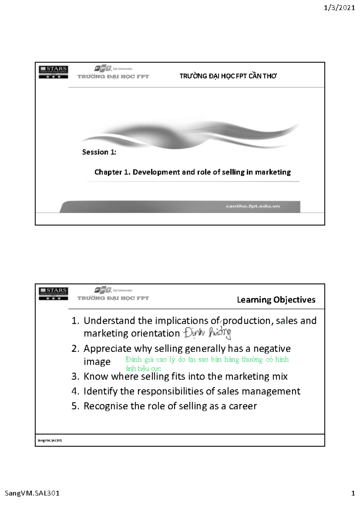 Microsoft Power Point Slide BG - TRƯỜNG ĐẠI HỌC FPT CẦN THƠ Session 1: Chapter 1. Development ...