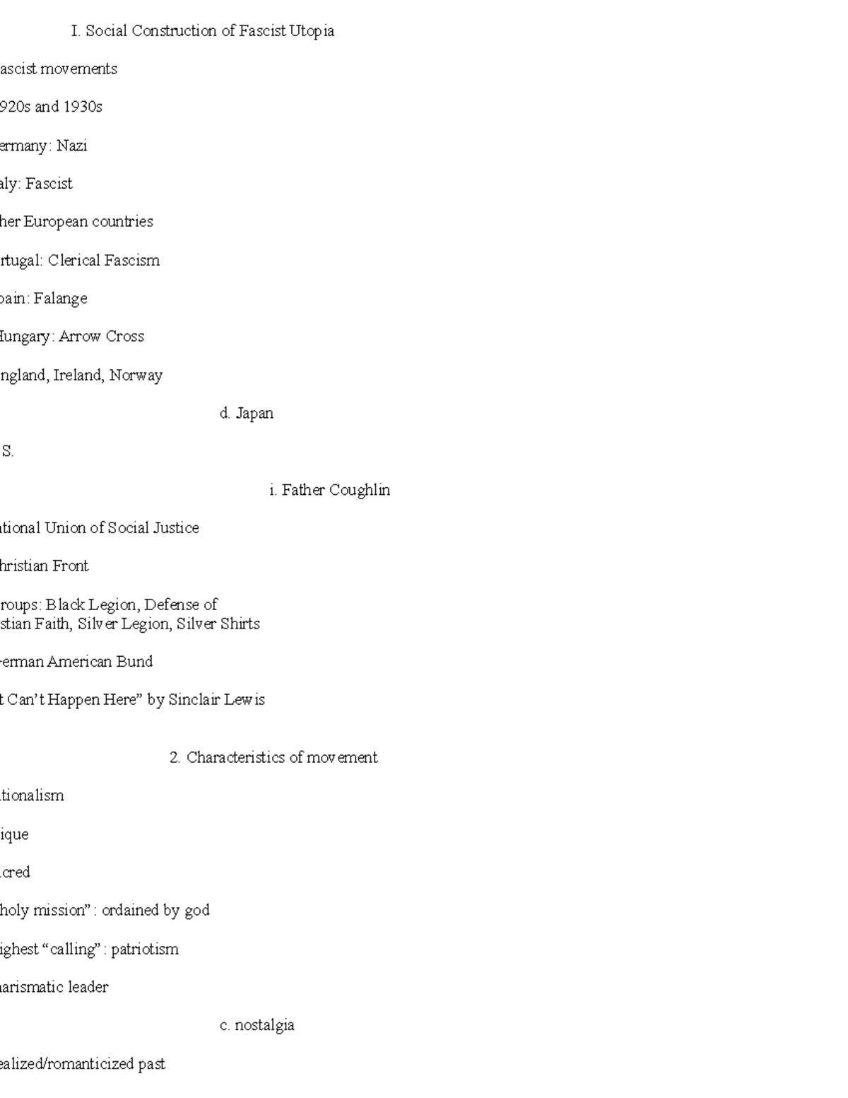 Final Lecture 3 - I. Social Construction of Fascist Utopia . Fascist ...