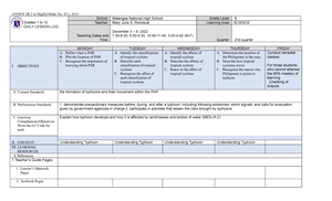 Science 8 Lesson Plan Tracking a typhoon - Department of Education ...