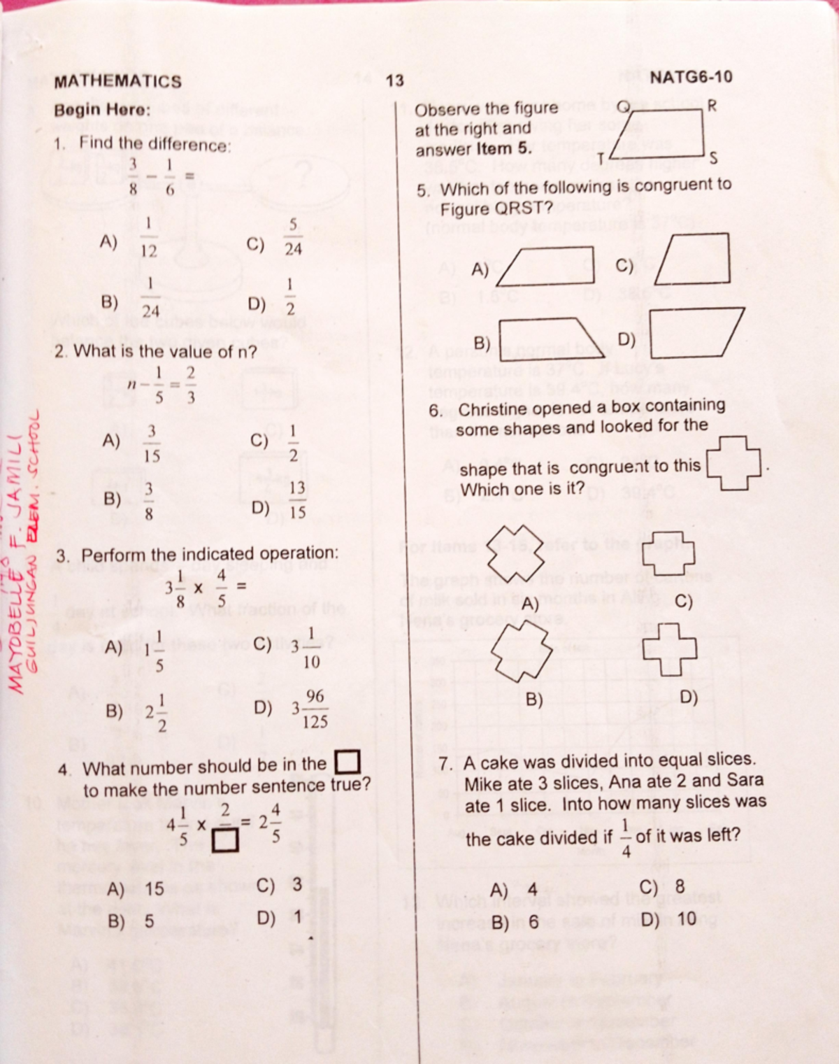 NAT Reviewer 2010 - Bachelor of Elementary Education - Studocu