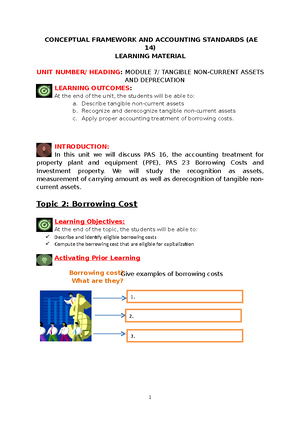 9.1 Tangible Non Current Assets Depreciation - CONCEPTUAL FRAMEWORK AND ACCOUNTING STANDARDS (AE ...