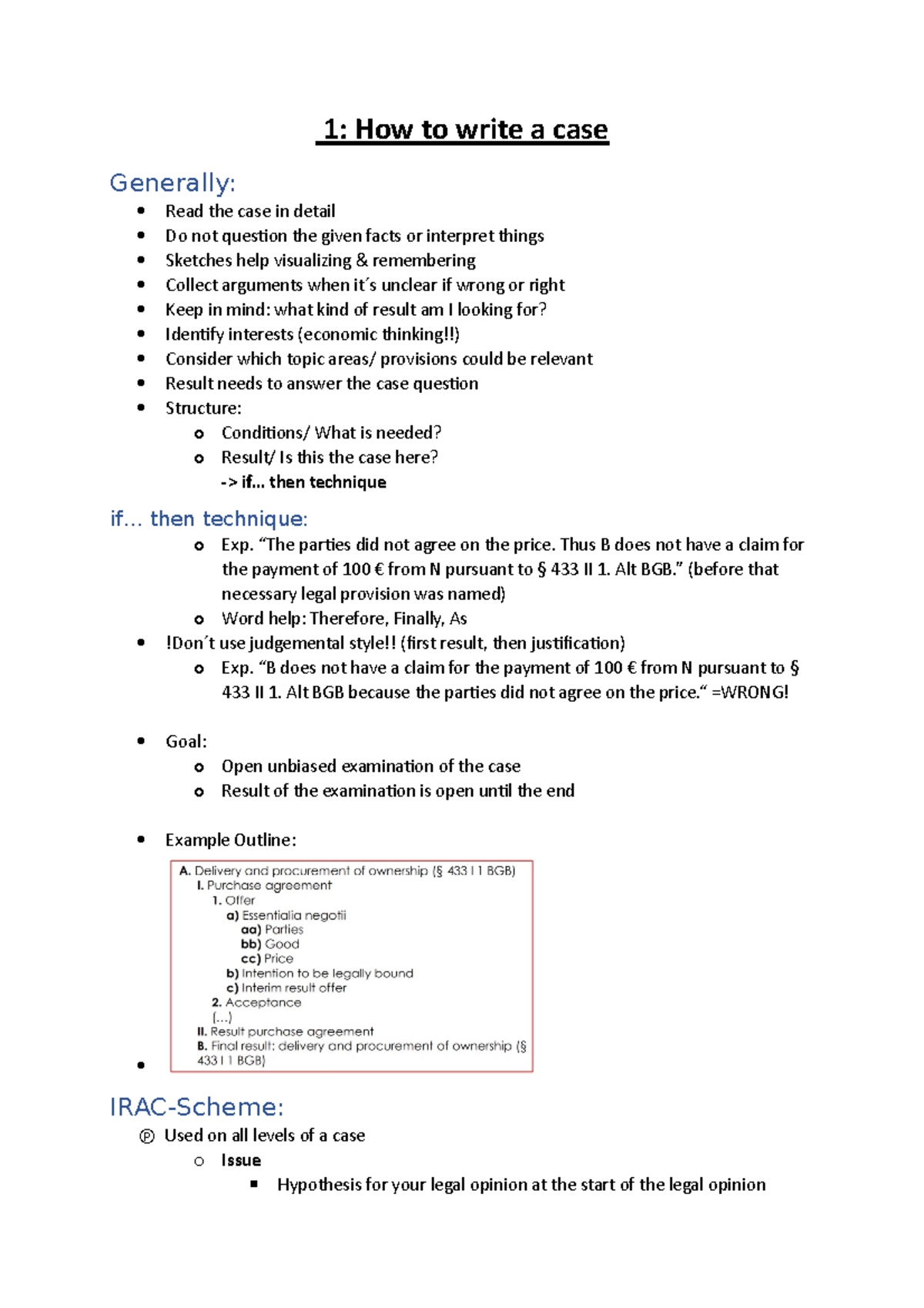 Summary How to write a case - 1: How to write a case Generally: Read ...