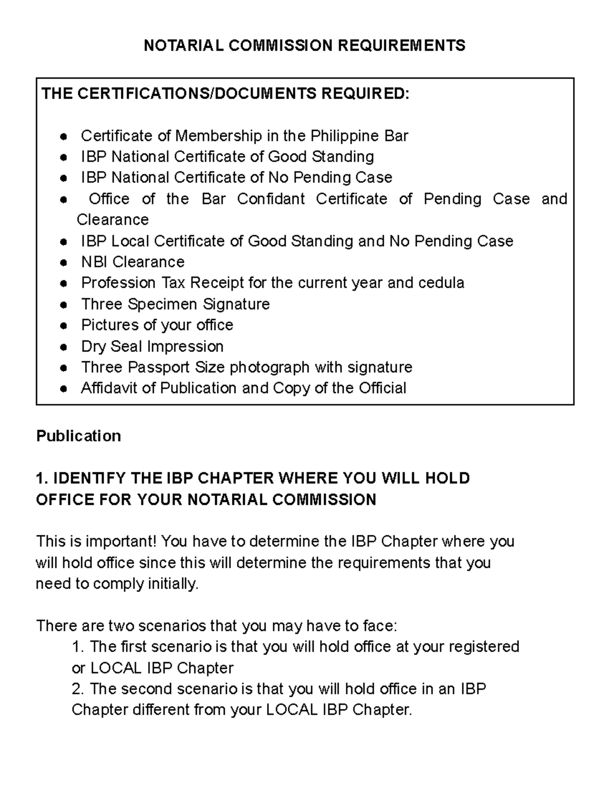 Notarial commission requirements - NOTARIAL COMMISSION REQUIREMENTS THE ...