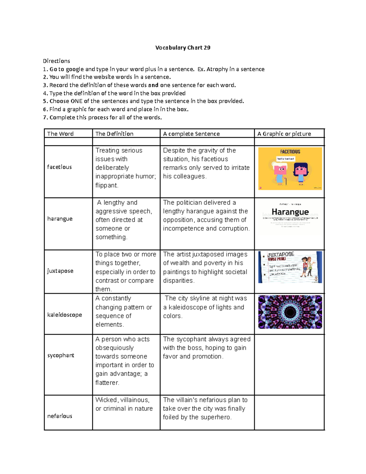 Hugo Santana Sanchez - Vocabulary Chart 29 - Vocabulary Chart 29 ...