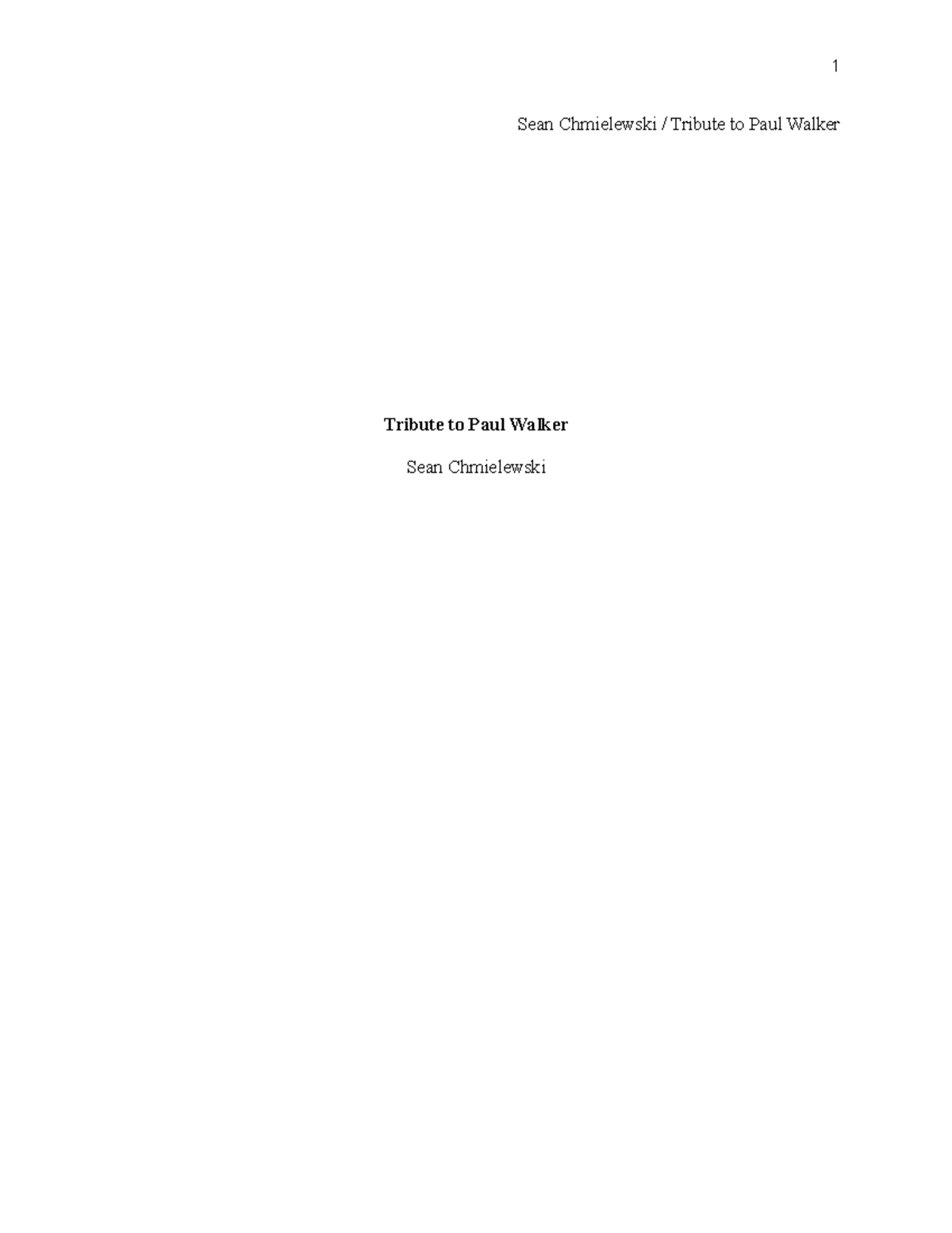 Speech 4 commemorative manuscript - Sean Chmielewski / Tribute to Paul ...