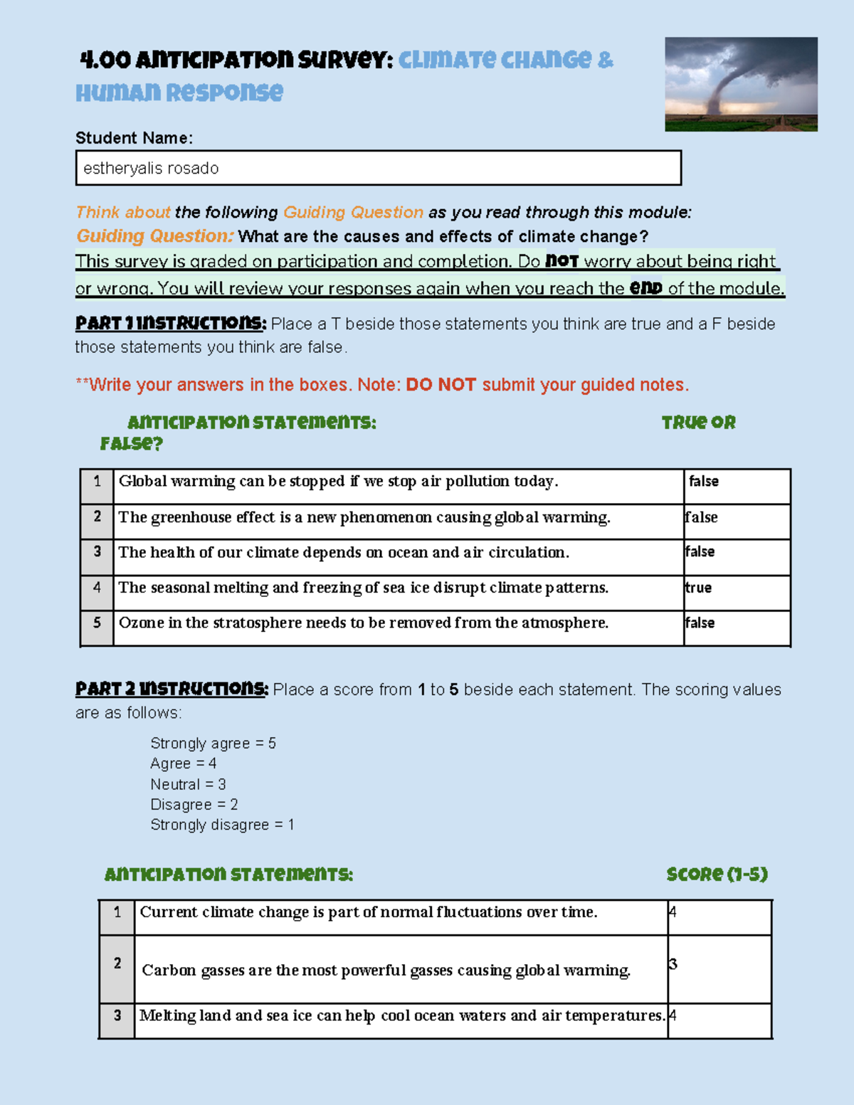 Copia de 4.00 Anticipation Survey - 4 Anticipation Survey: climate ...