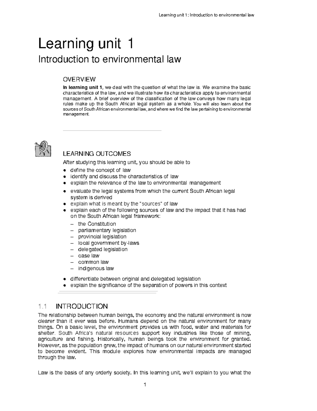 Chapter 1.pdf LEG2601 - Notes - Learning unit 1 Introduction to ...