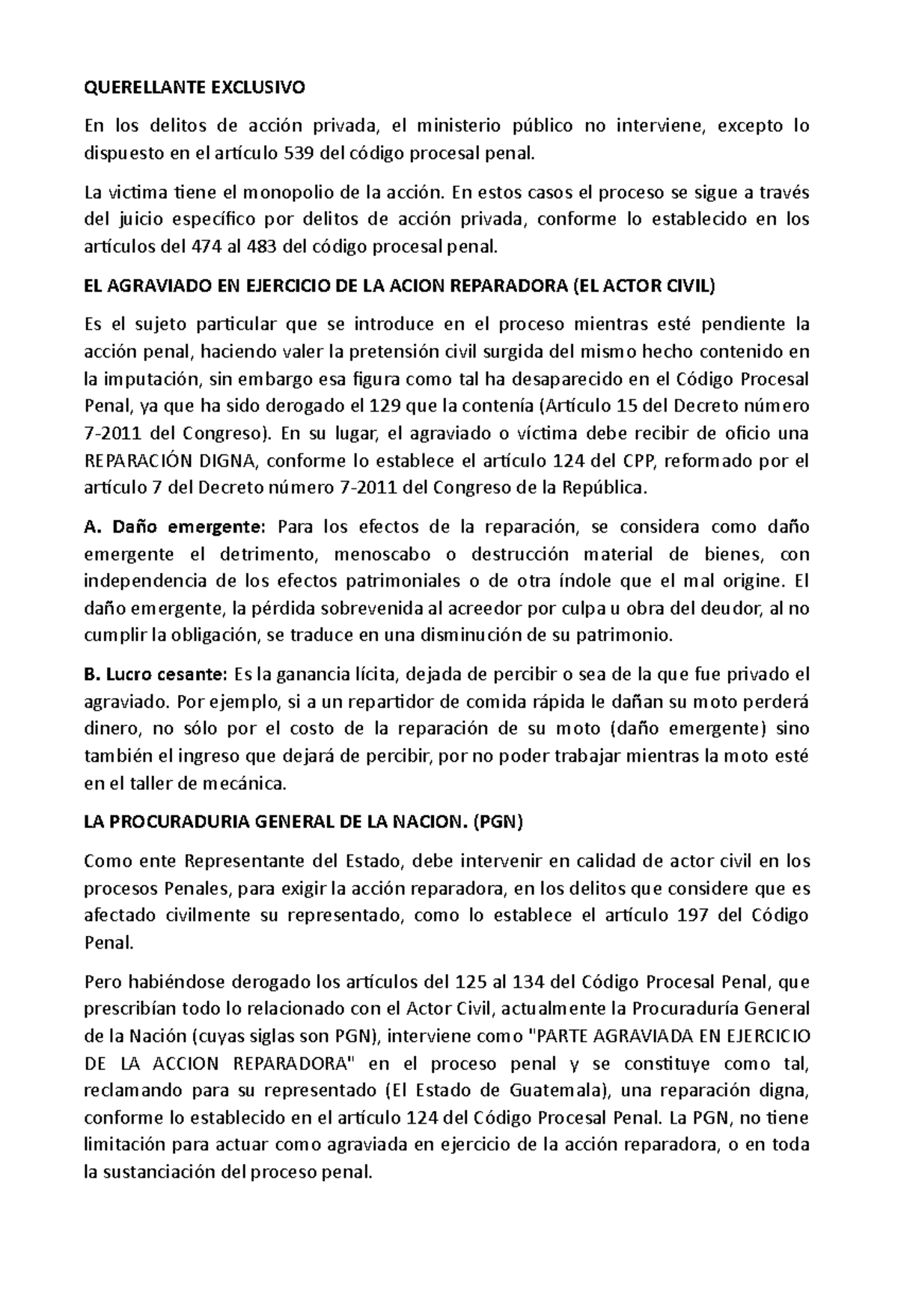 Querellante Exclusivo - QUERELLANTE EXCLUSIVO En los delitos de acción ...