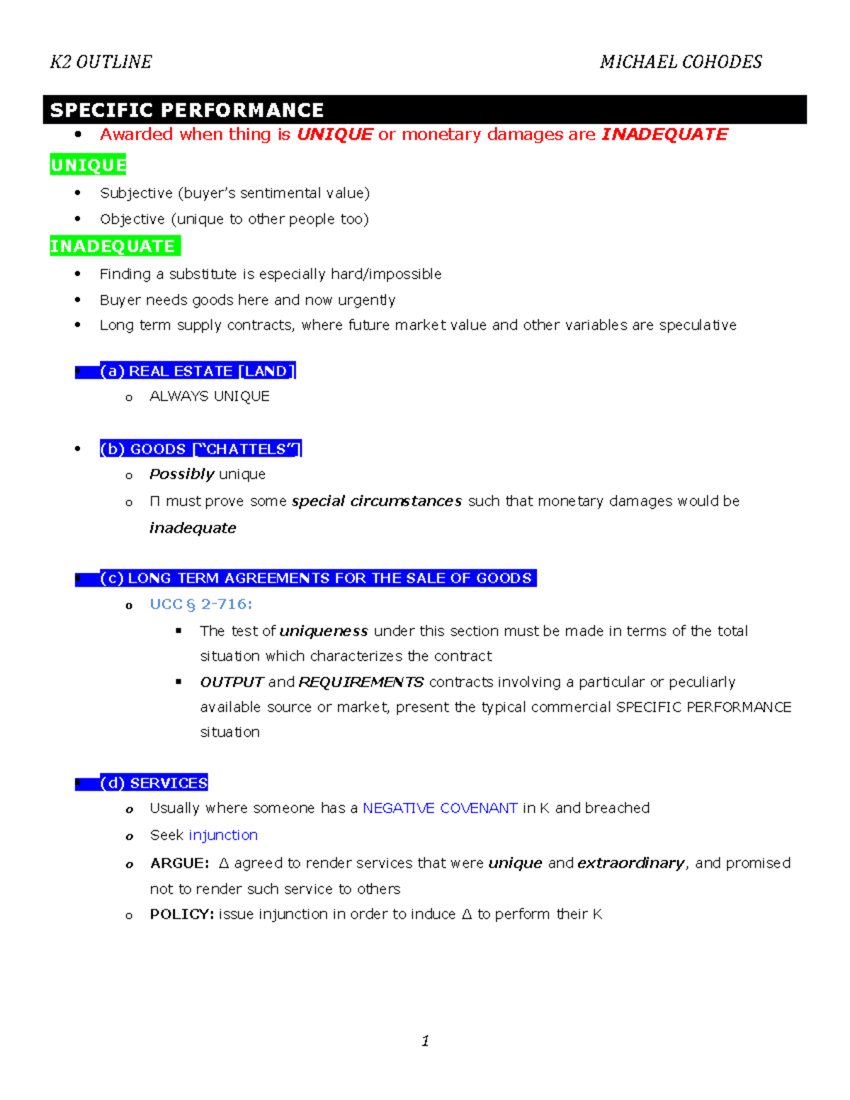 Mikey Cali Outline (KII - Carlson) - K2 OUTLINE MICHAEL COHODES ...