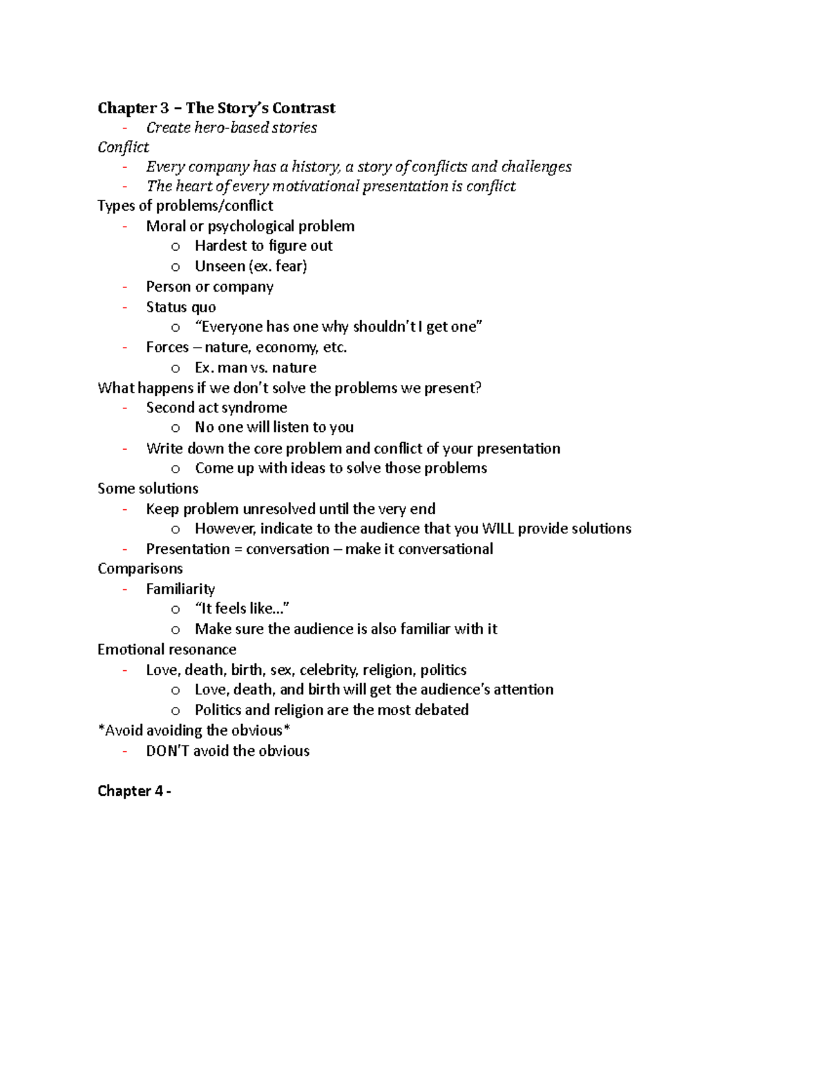 Chapter 3 and 4 Notes - Presentations - Chapter 3 – The Story’s ...