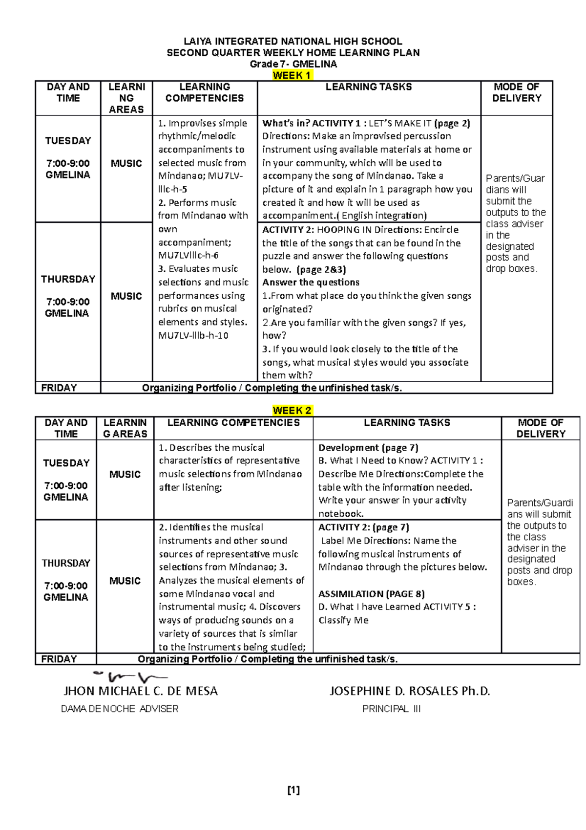 WHLP G7 Q3 WK1 8 Mapeh LAIYA INTEGRATED NATIONAL HIGH SCHOOL SECOND whlp-g7-q3-wk1-8-mapeh-laiya-integrated-national-high-school-second