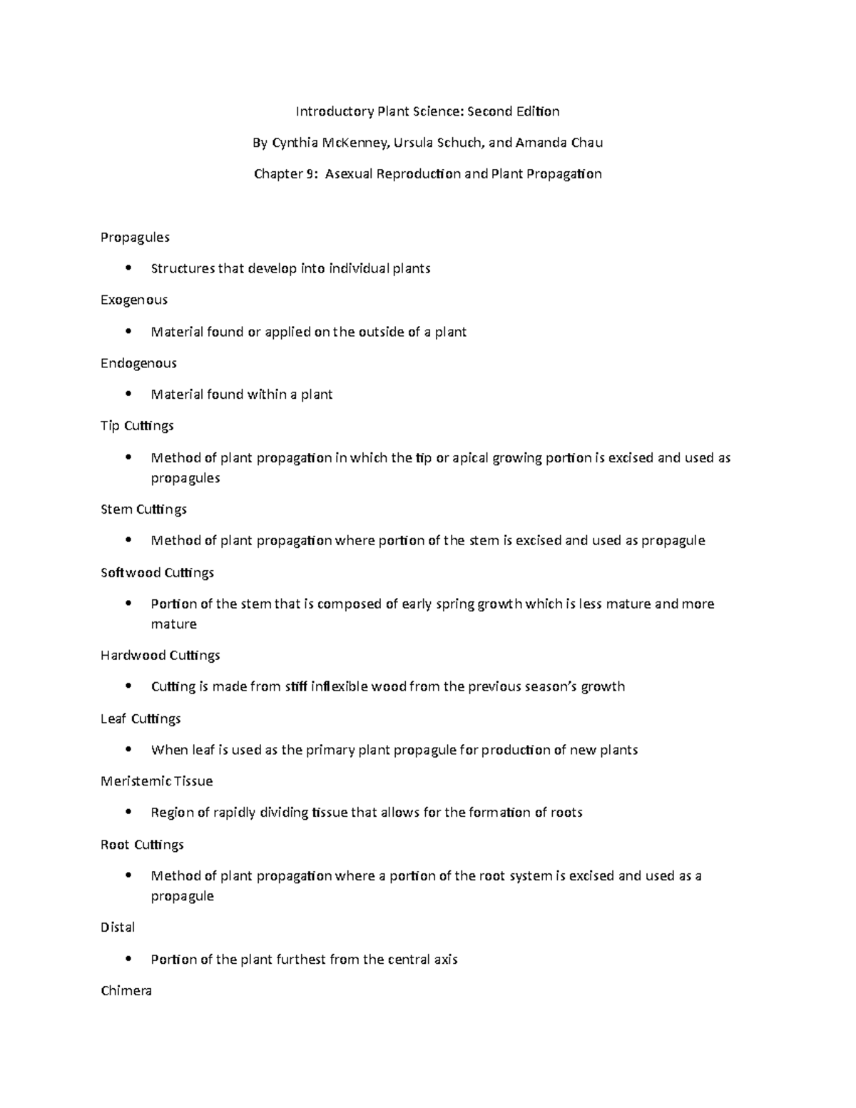PLAS-131 Chp 9 - Asexual Reproduction and Plant Propagation ...