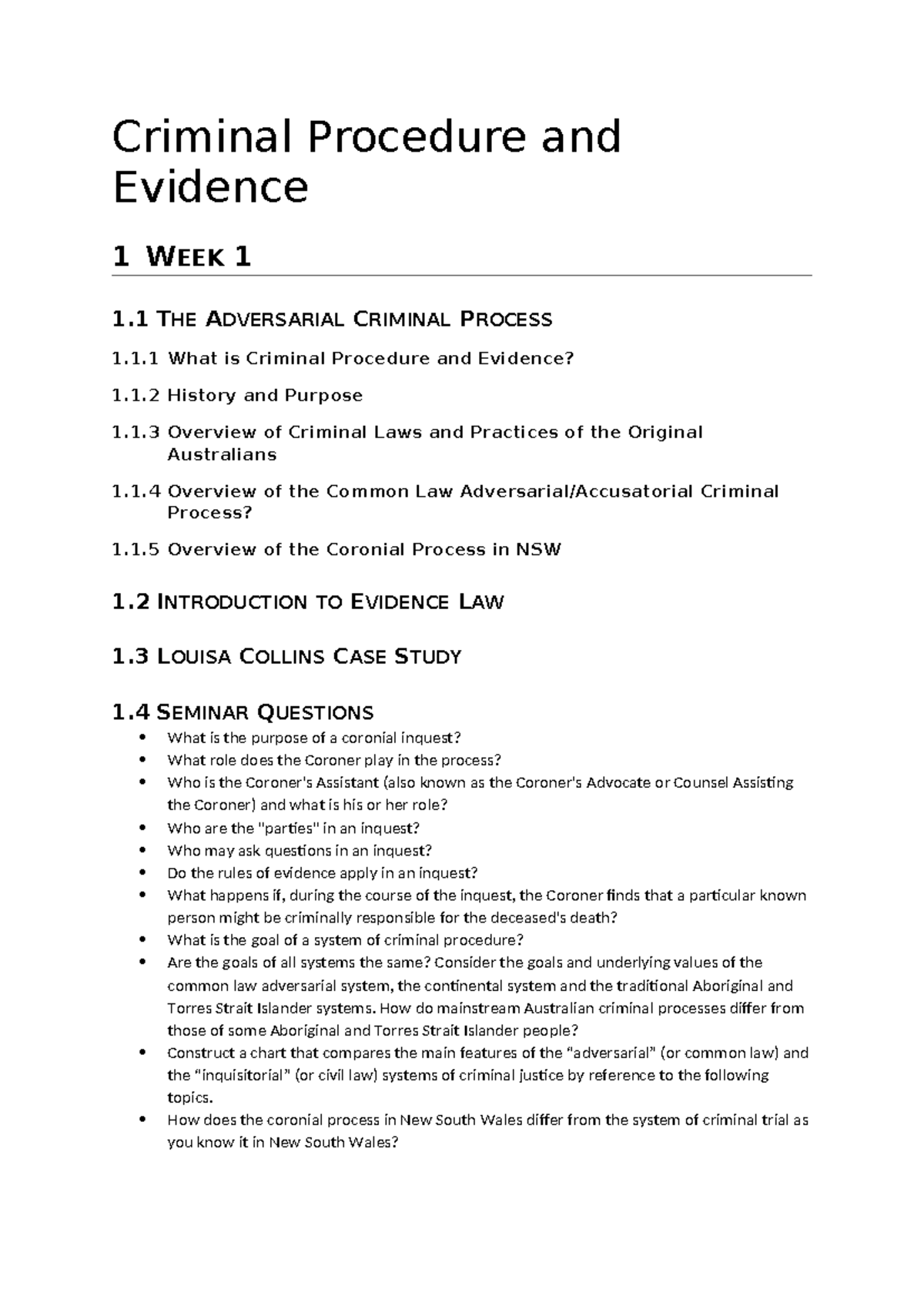 Criminal Procedure and Evidence - Criminal Procedure and Evidence 1 ...