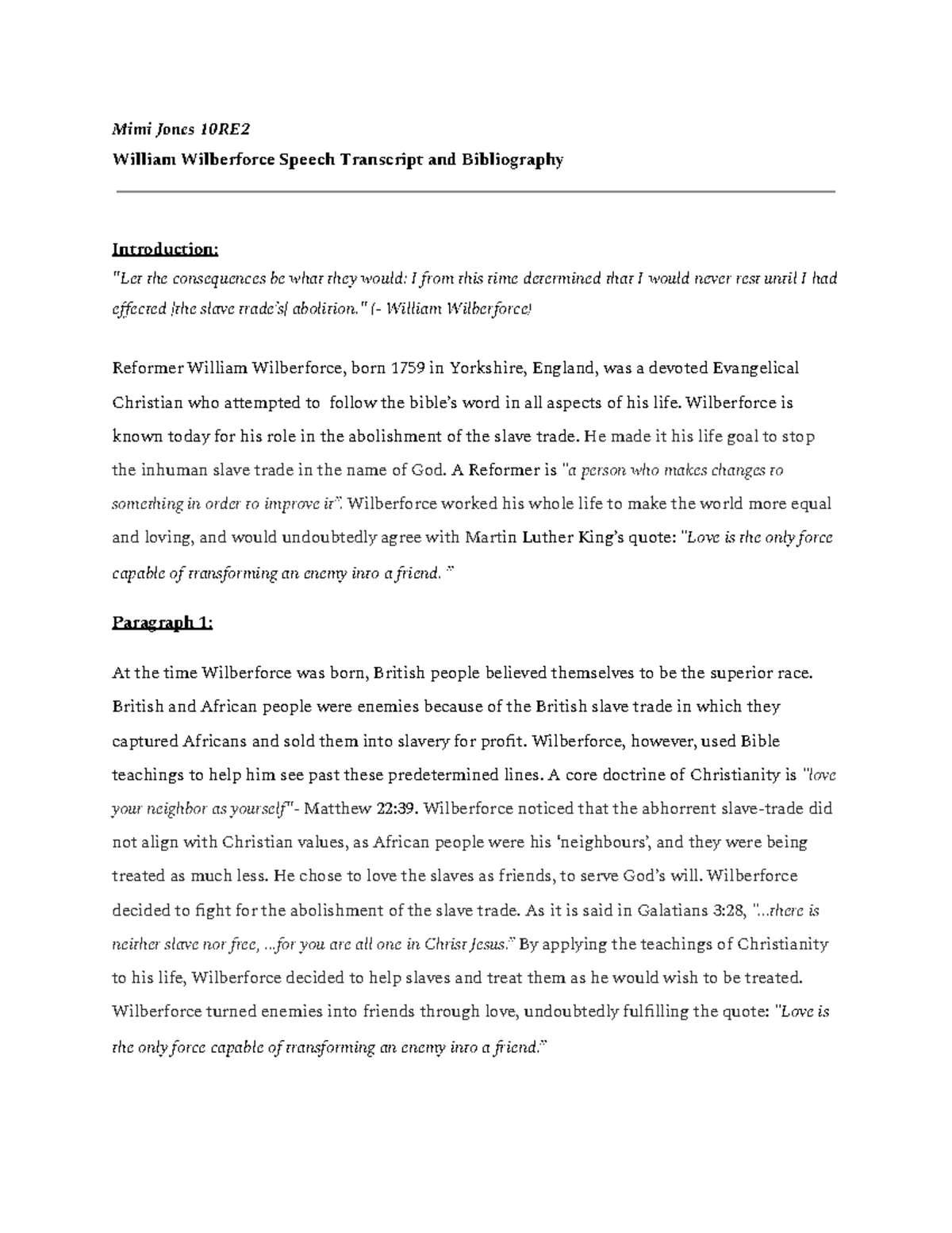 William Wilberforce Speech Transcript and Bibliography - Mimi Jones ...