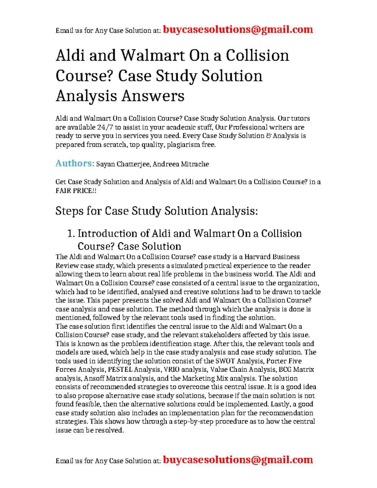 Case Solution Aldi and Walmart On a Collision Course - Aldi and Walmart ...