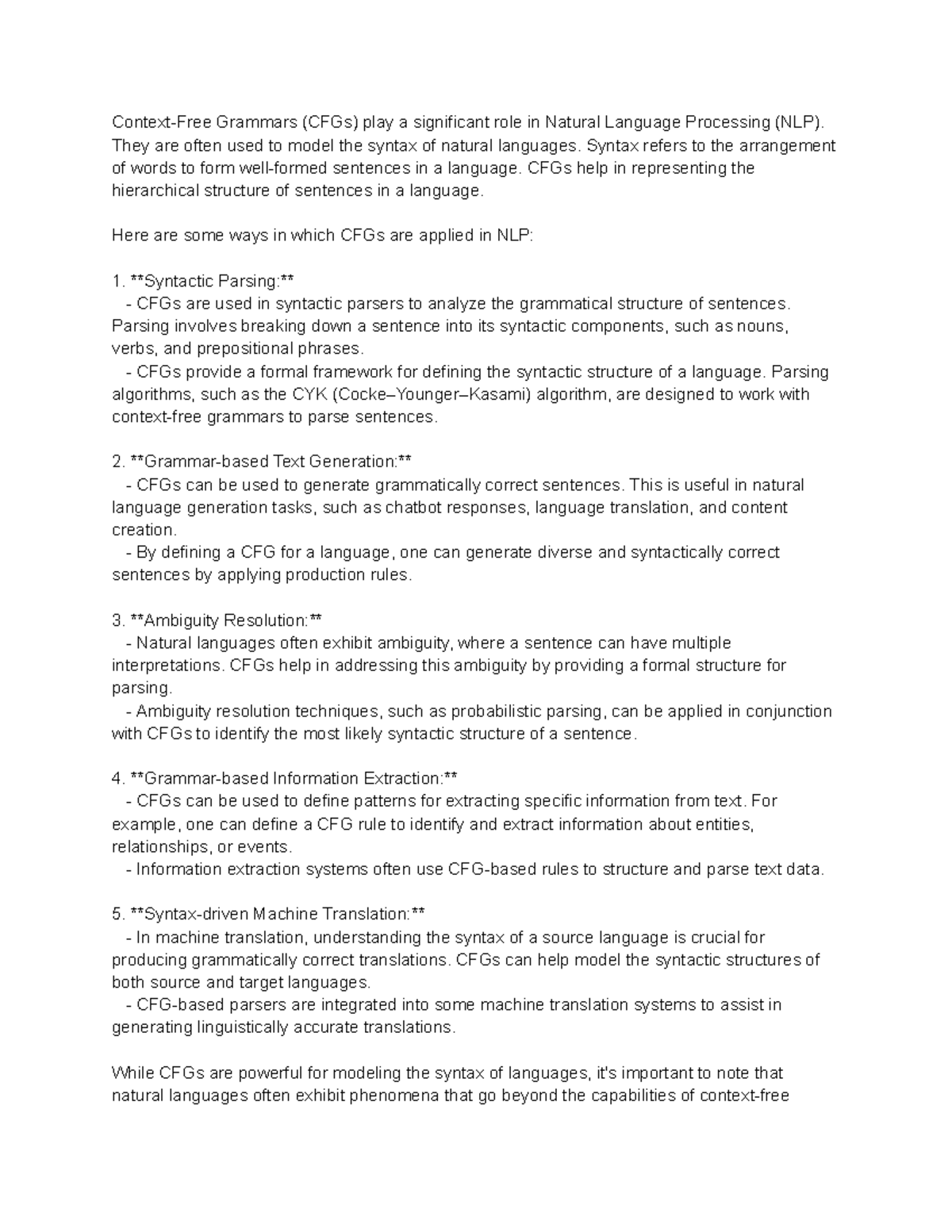 Unit 3 Nlp Nlp Unit 3 Notes Context Free Grammars Cfgs Play A Significant Role In