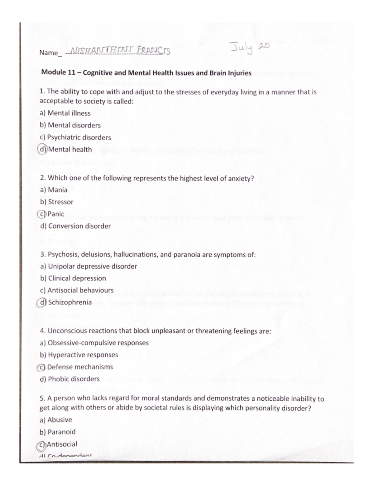 Module 11 - Cognitive and Mental Health Issues and Brain Injuries ...